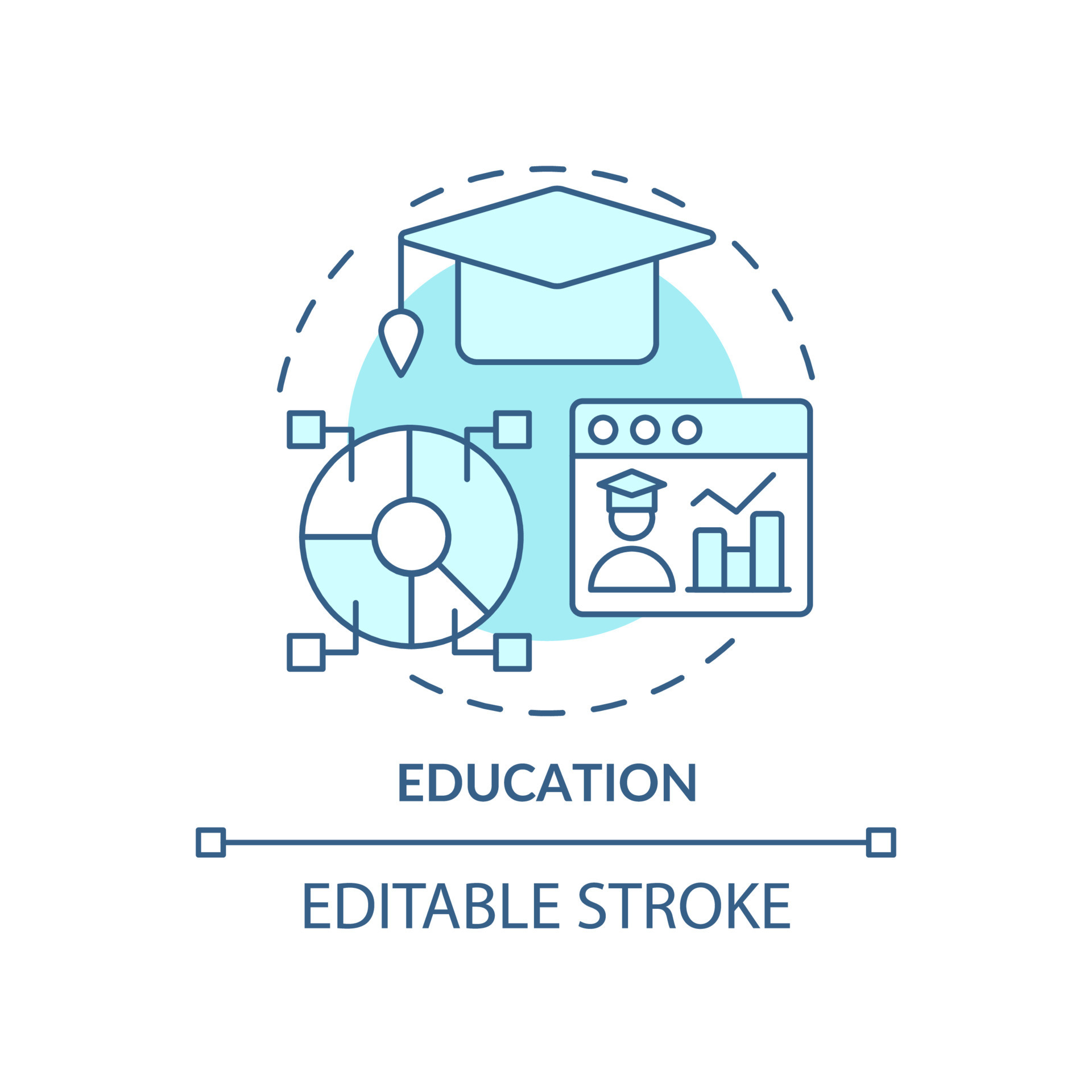 Education Turquoise Concept Icon Big Data Application Abstract Idea