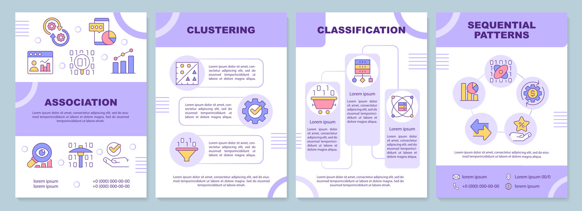 Data Mining Techniques Purple Brochure Template Machine Learning