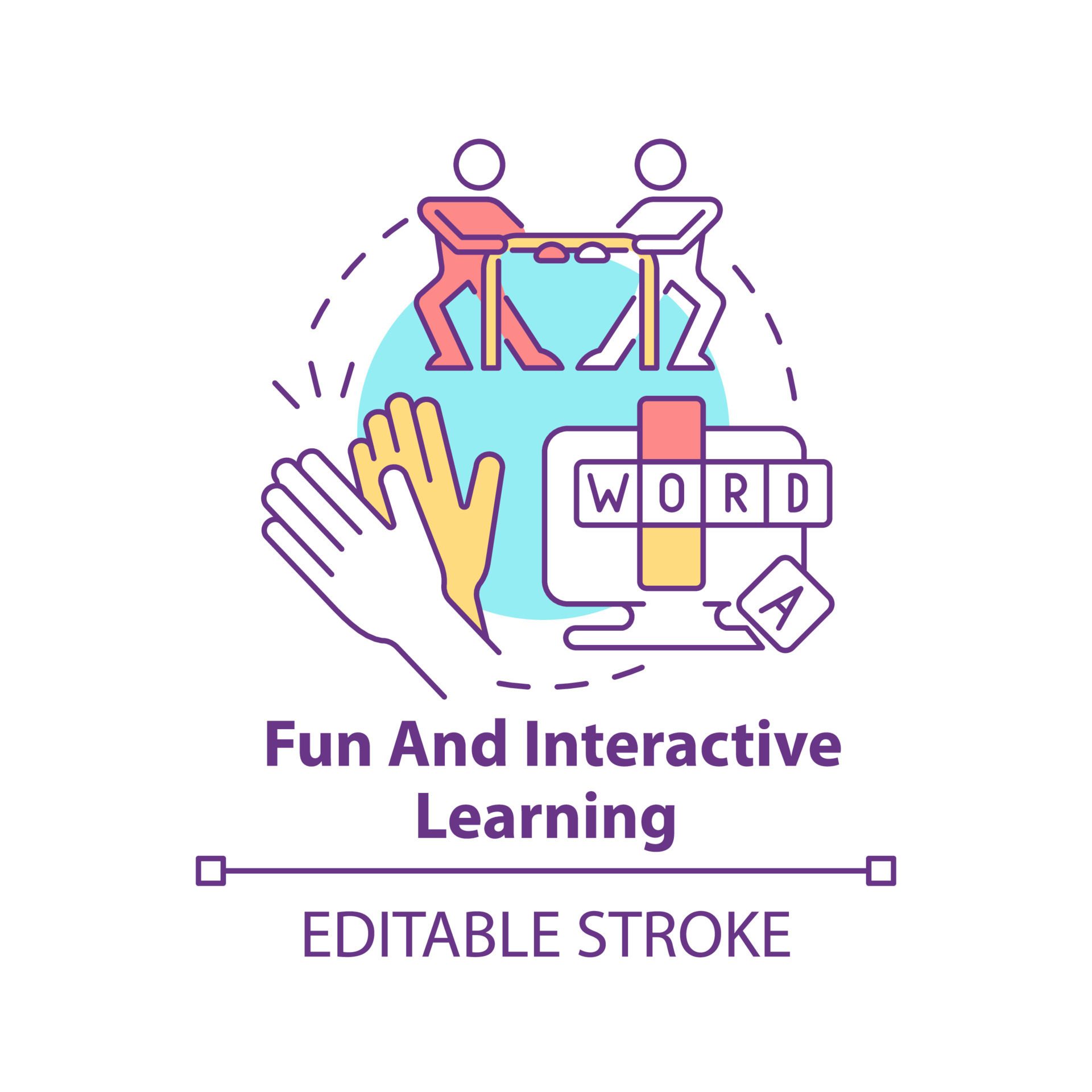 Fun and interactive learning concept icon. Benefit of gamification ...