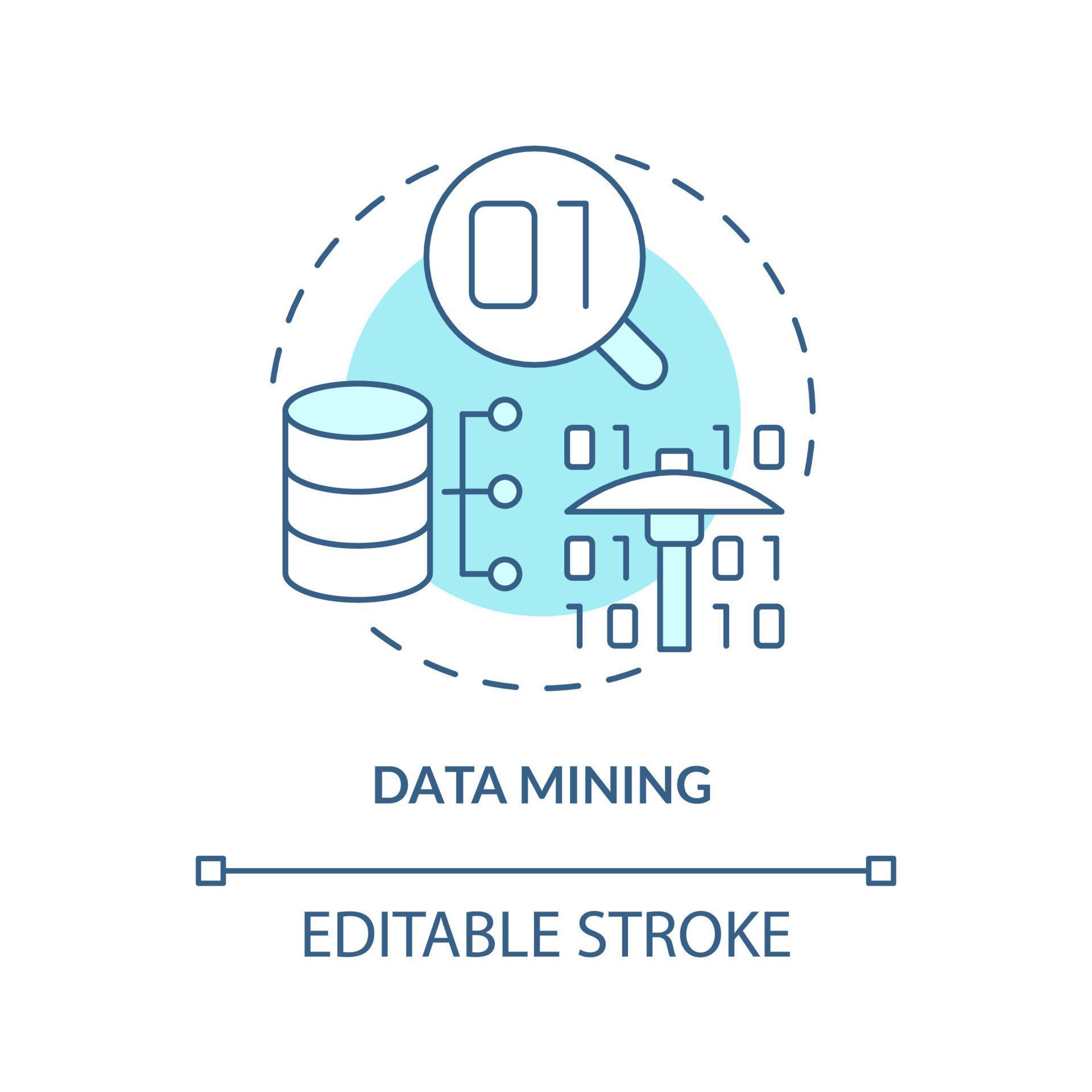 Data Mining Turquoise Concept Icon Examine Large Datasets Abstract