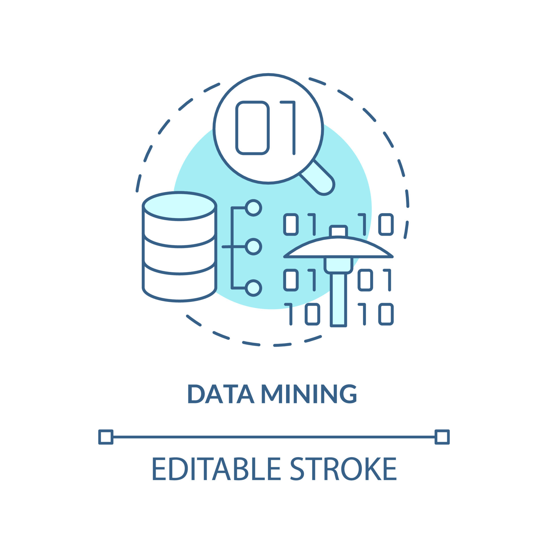 Data Mining Turquoise Concept Icon Examine Large Datasets Abstract