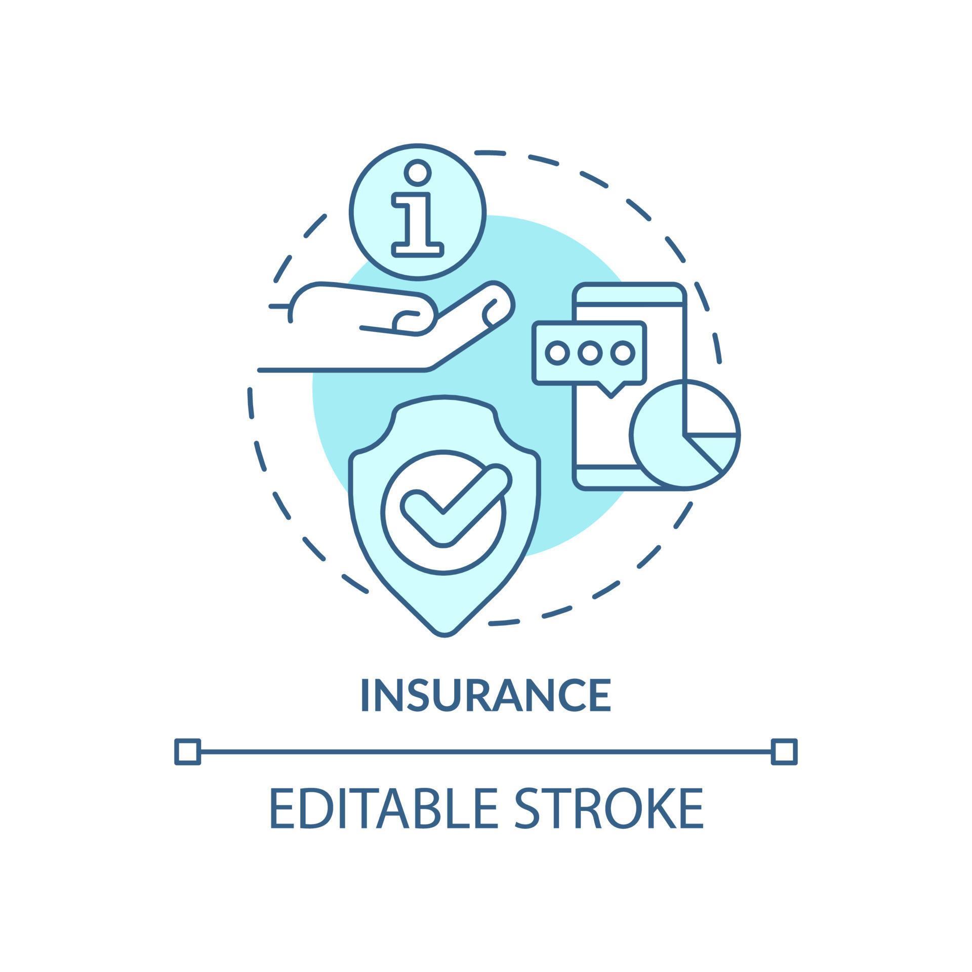 Insurance Turquoise Concept Icon Big Data Application Abstract Idea Thin Line Illustration