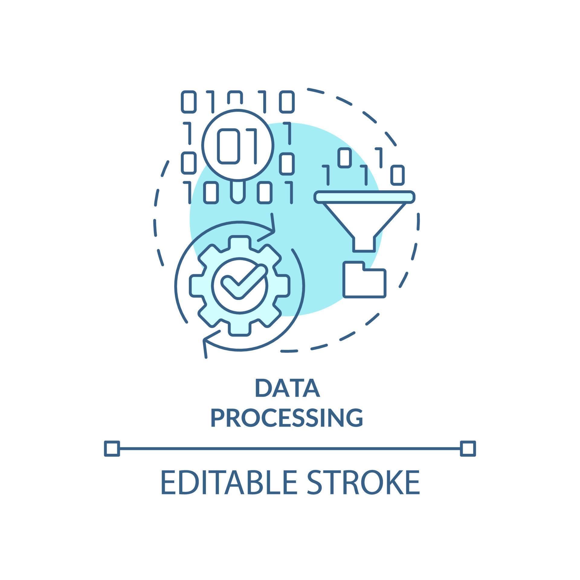 Data Processing Turquoise Concept Icon Big Data Manipulation Abstract Idea Thin Line