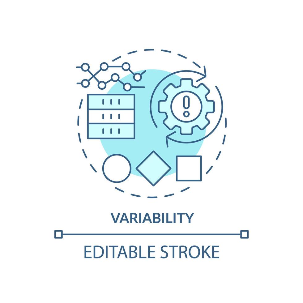 Variability Turquoise Concept Icon Big Data Characteristic Abstract