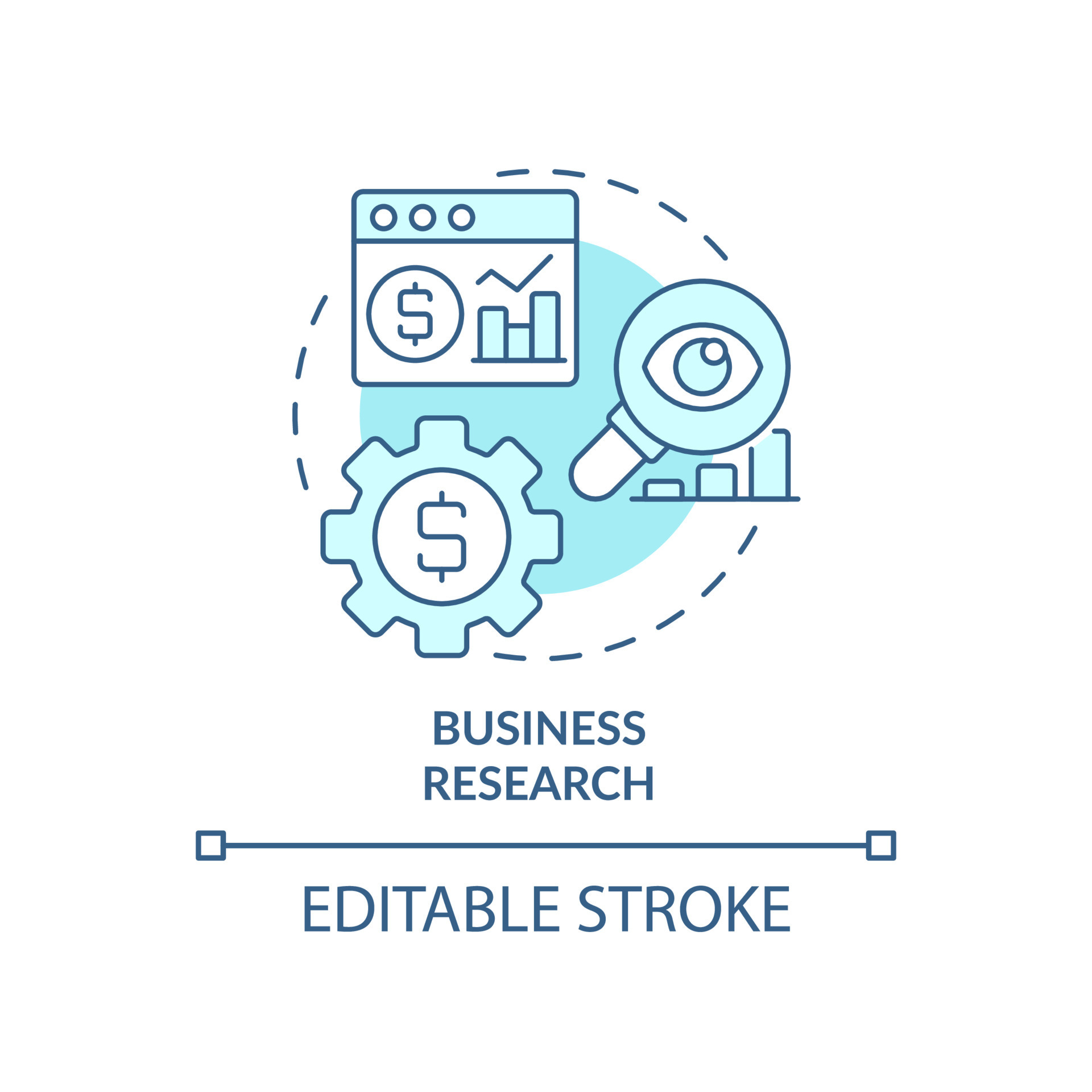 Business Research Turquoise Concept Icon Data Mining Process Abstract Idea Thin Line