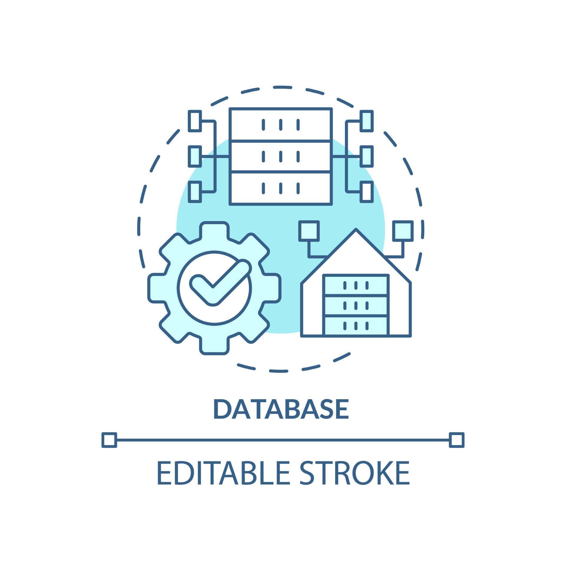 Database turquoise concept icon. Electronic data storage abstract idea ...