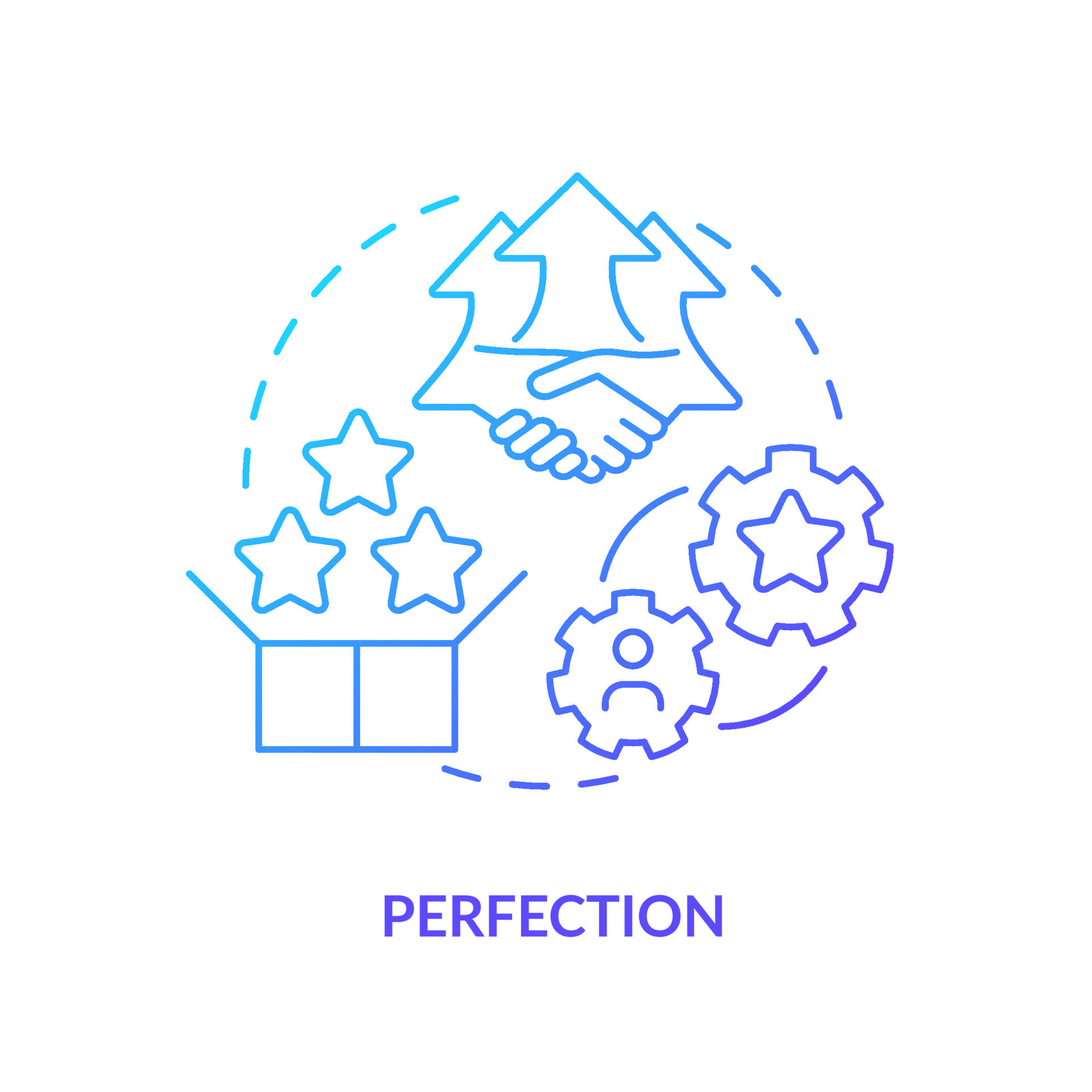 Perfection Blue Gradient Icon Continuous Production Machine Industry