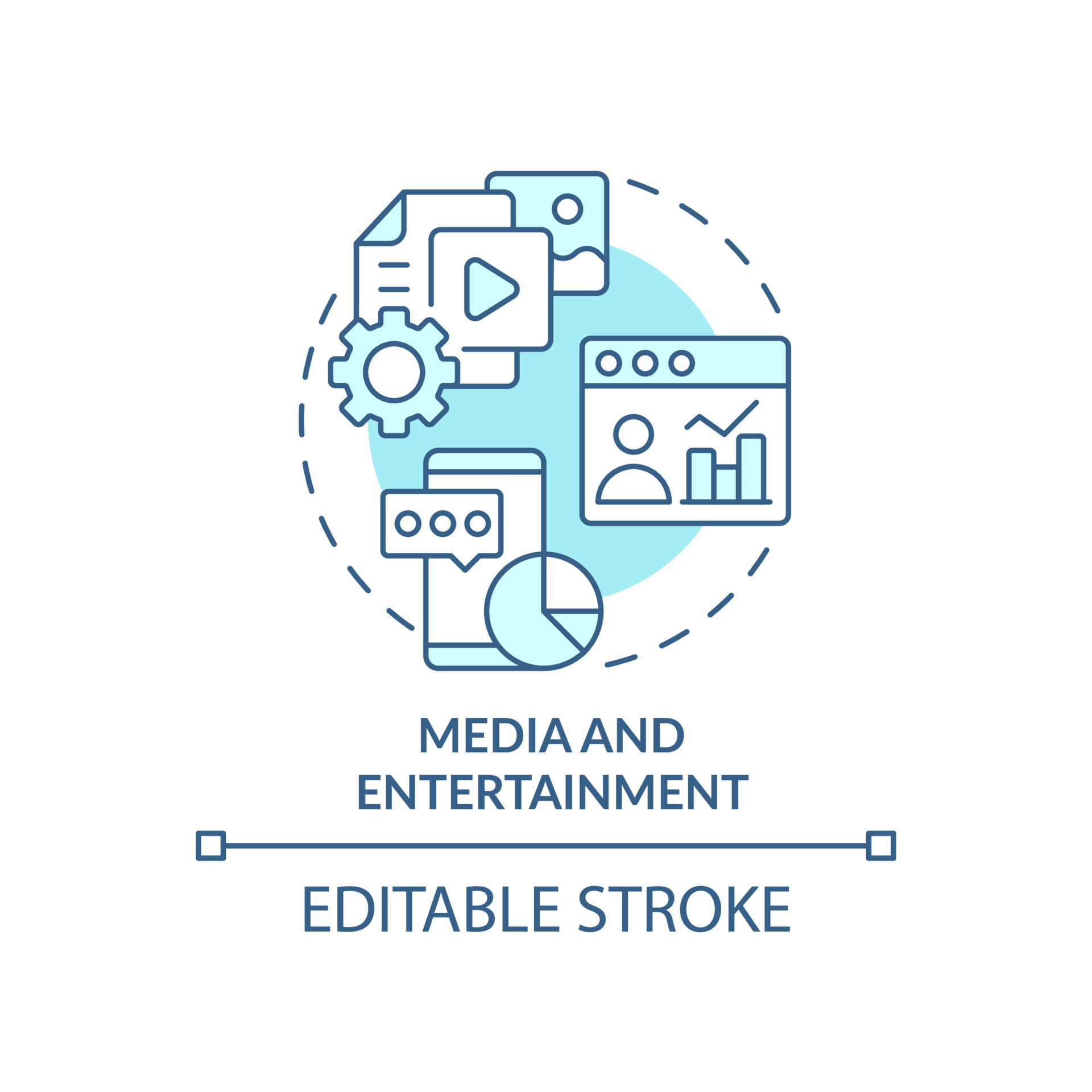 Media And Entertainment Turquoise Concept Icon Big Data Application