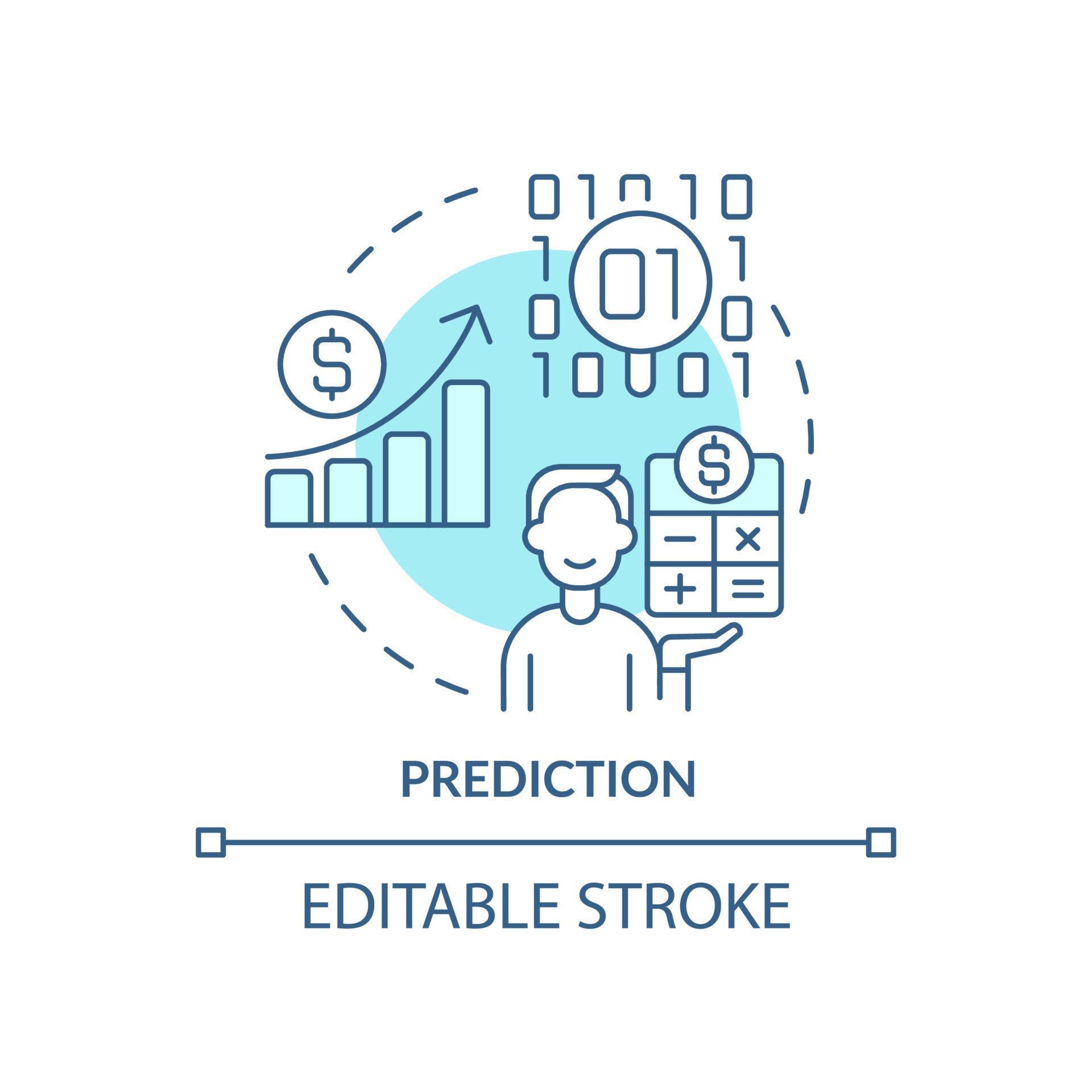 Prediction Turquoise Concept Icon Data Mining Technique Abstract Idea