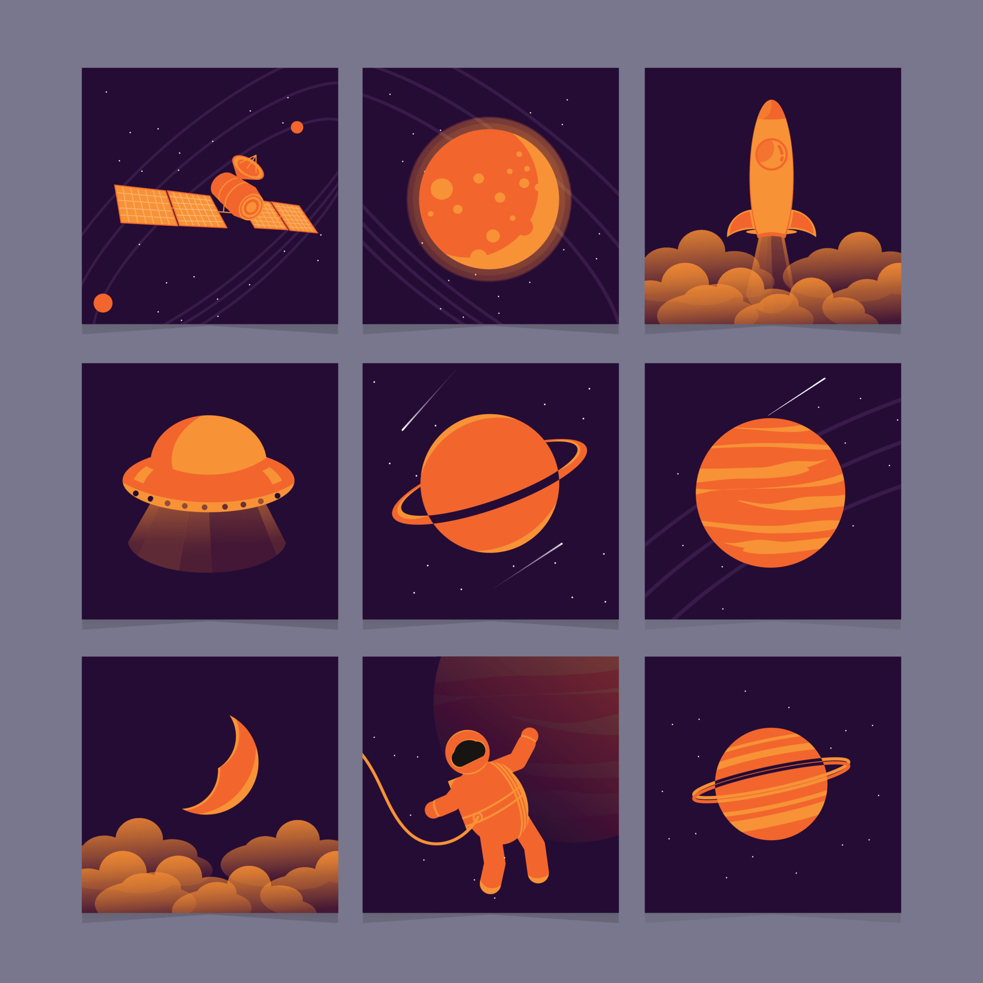 set of spaceship. vector illustration. 12731962 Vector Art at Vecteezy