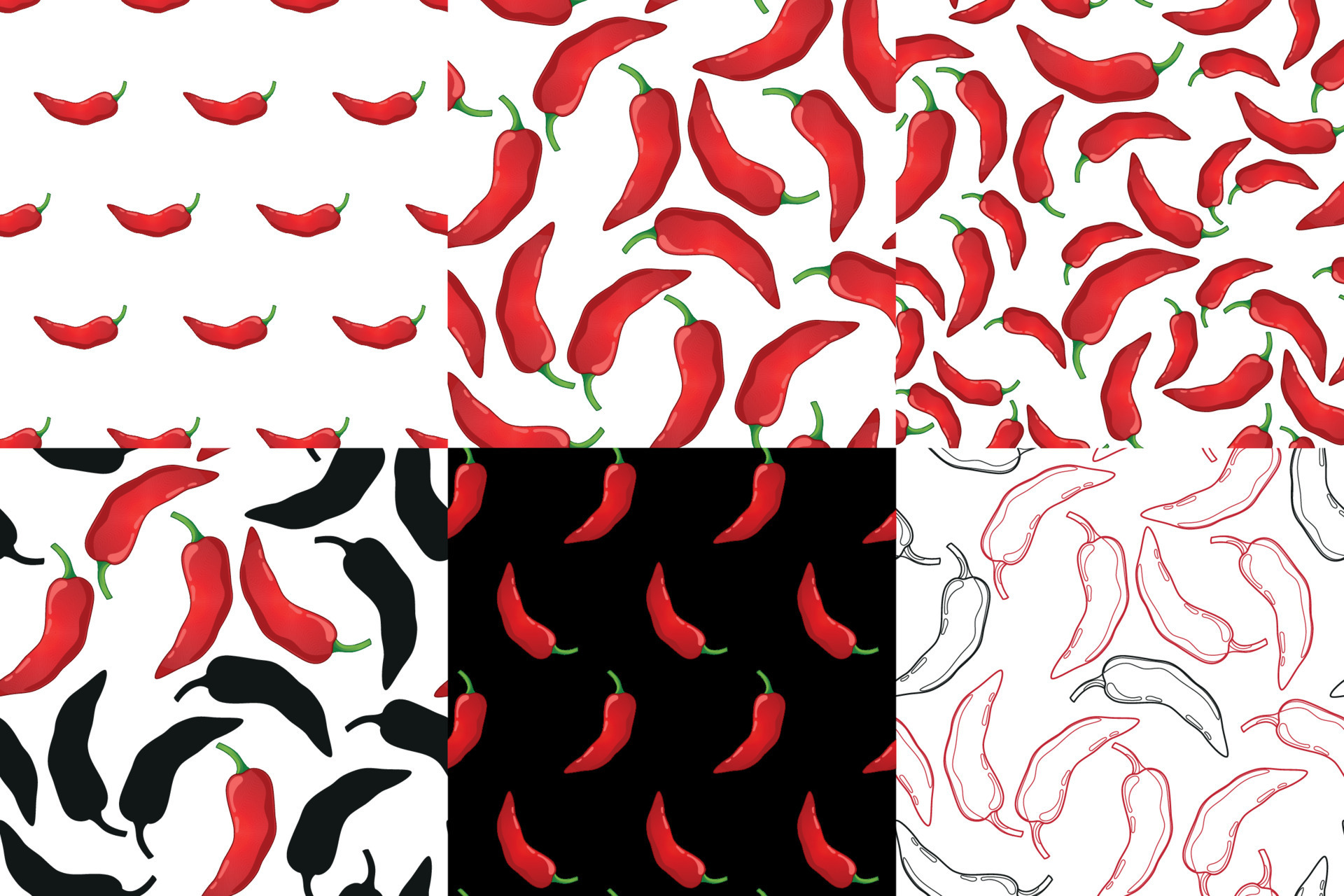 Pepper vector seamless pattern. 12732708 Vector Art at Vecteezy
