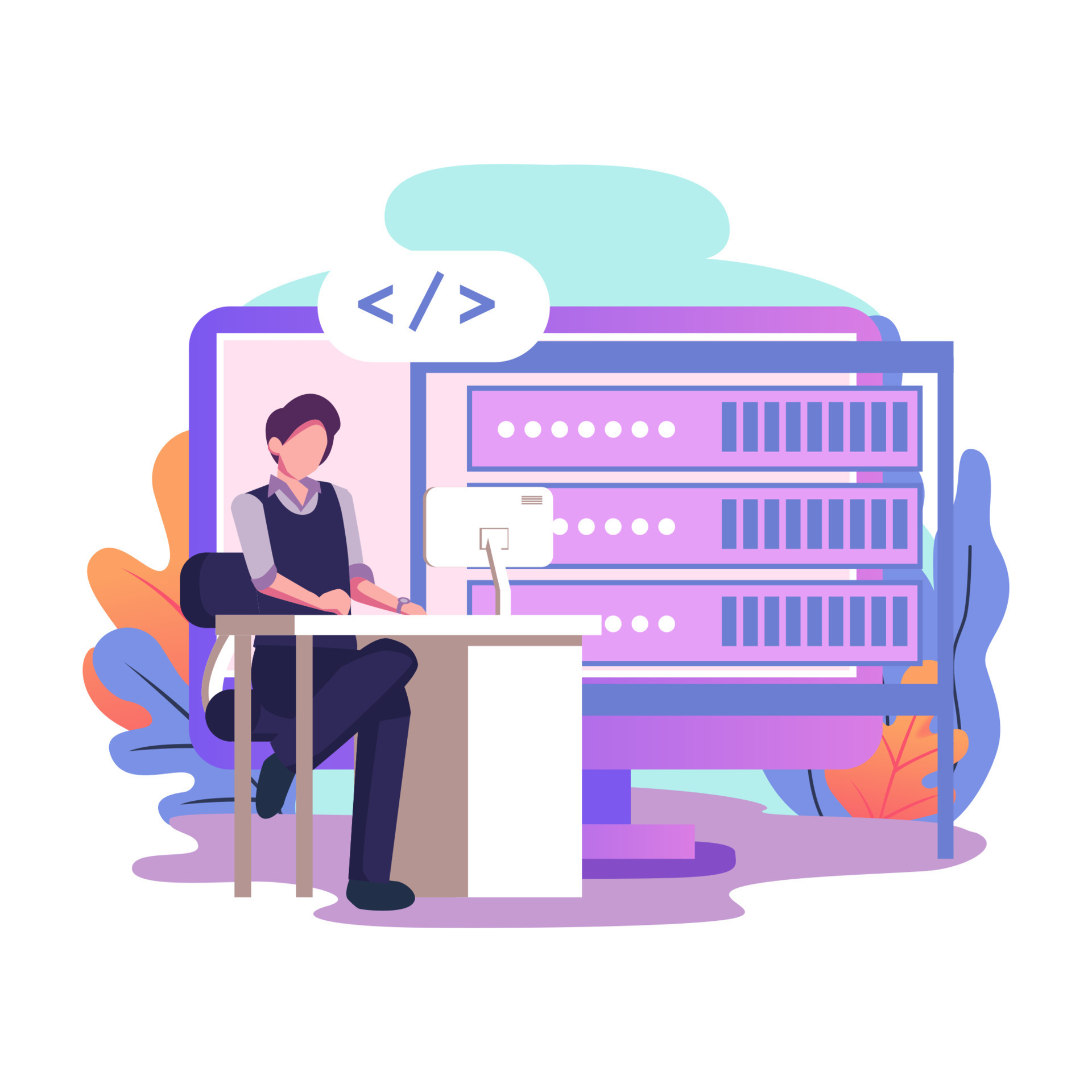 Big data programming flat style iustratin design 12732874 Vector Art at ...