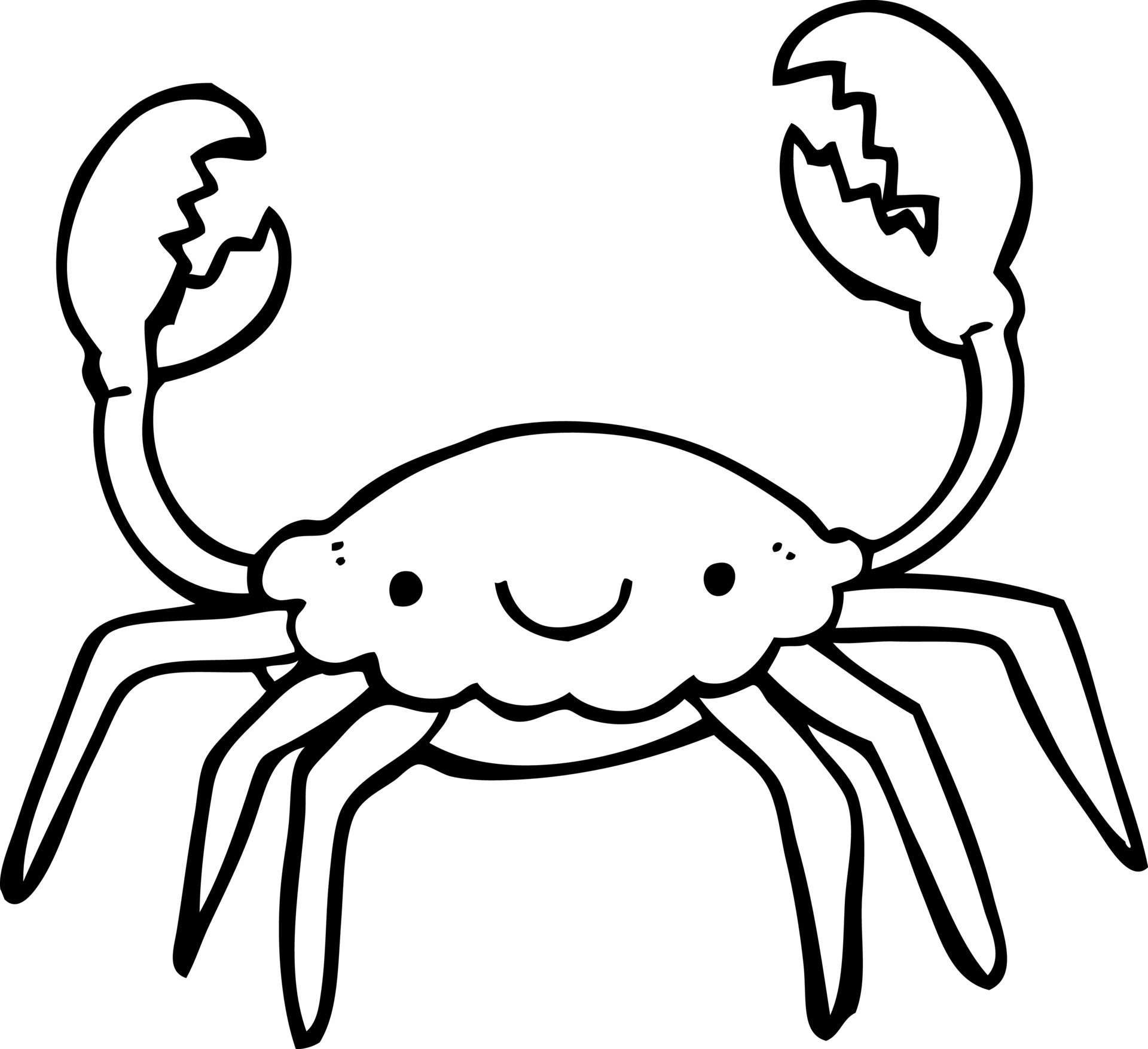 Line Drawing Cartoon Crab 12733909 Vector Art At Vecteezy