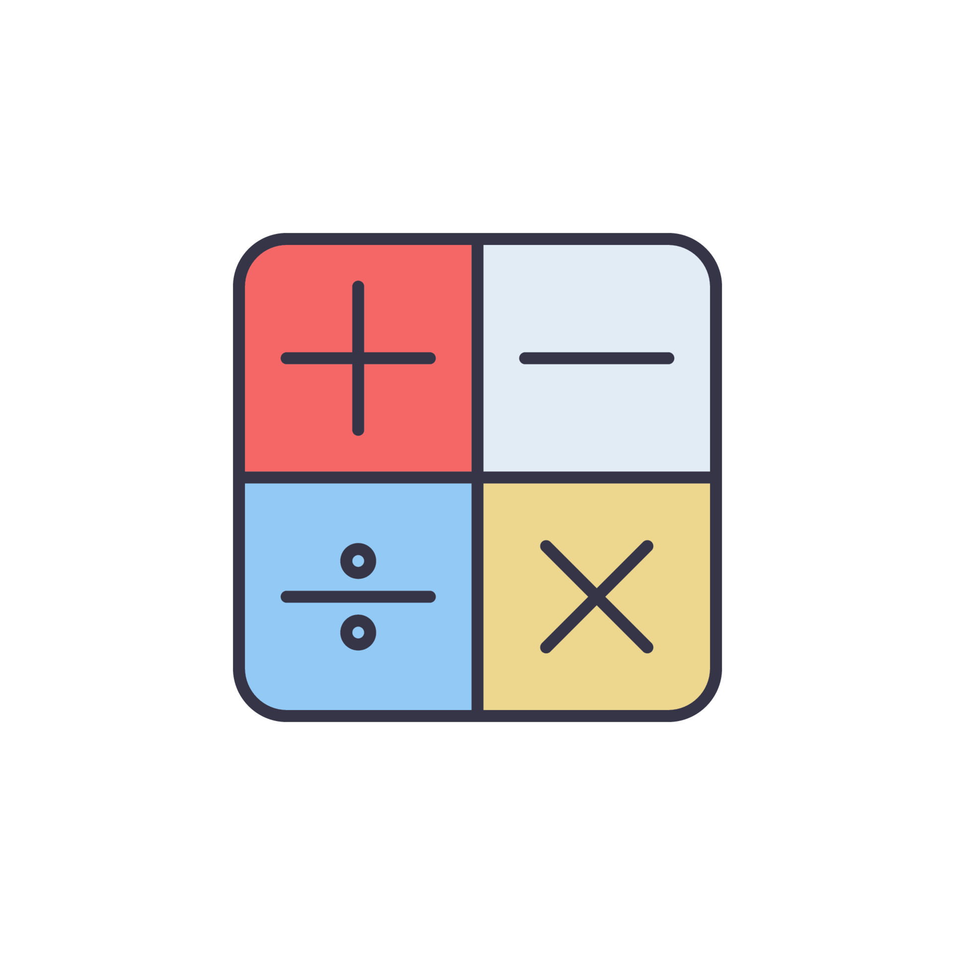 Math Operations Or Calculator Vector Concept Creative Icon 12735002 Vector Art At Vecteezy