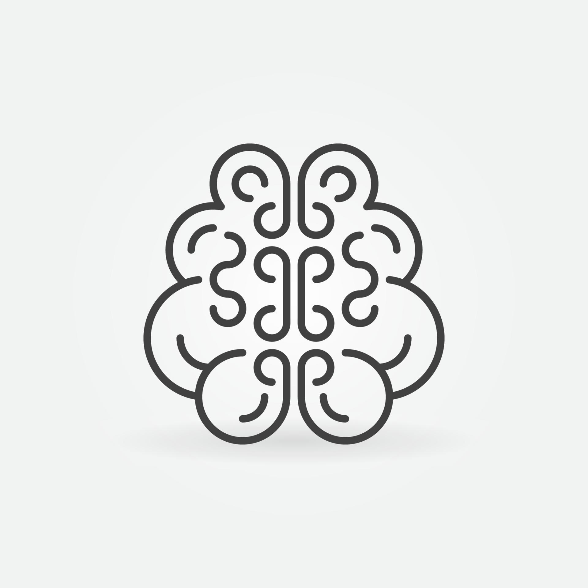 Brain Outline Vector Concept Minimal Icon Or Symbol 12735102 Vector Art At Vecteezy