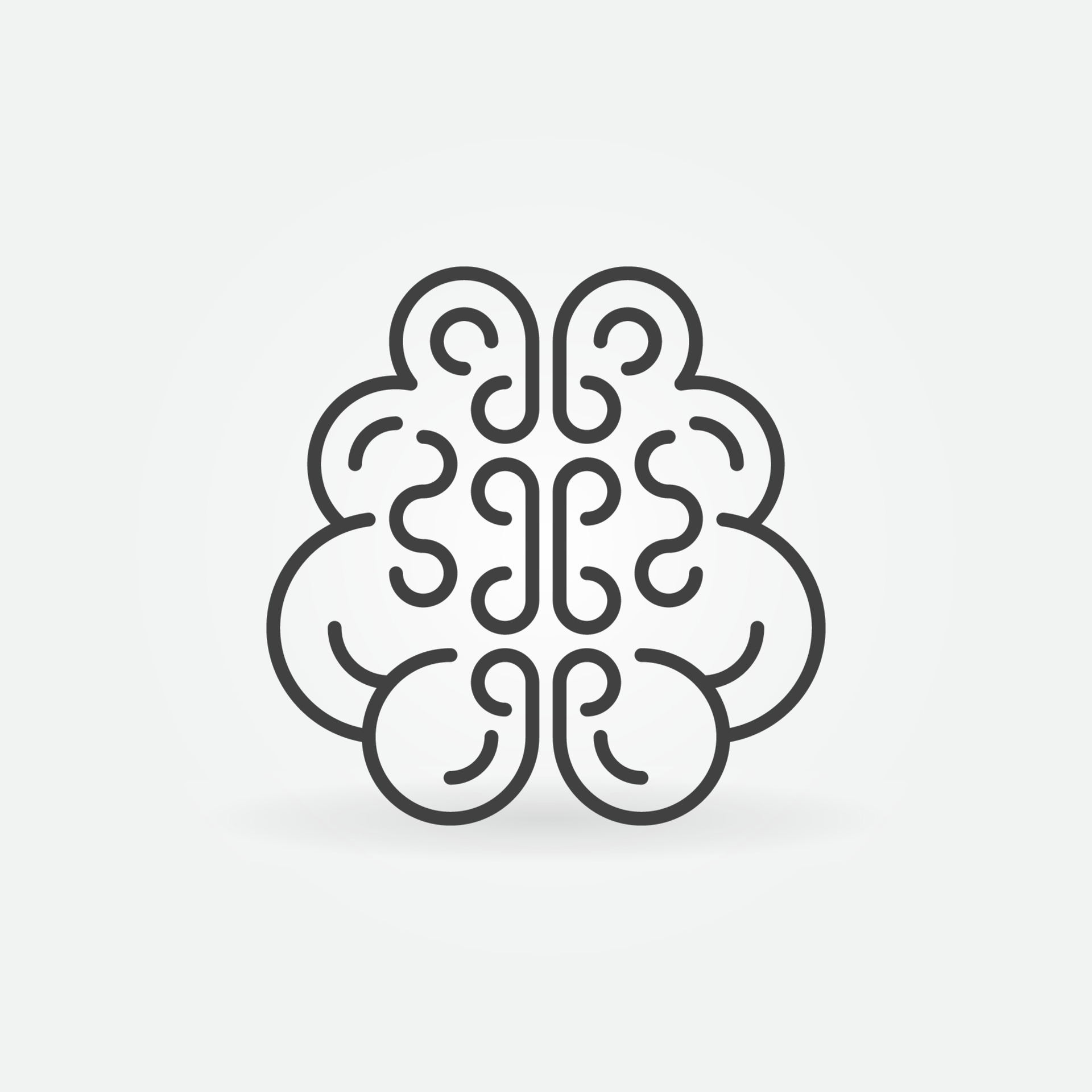 Brain Outline Vector Concept Minimal Icon Or Symbol 12735102 Vector Art