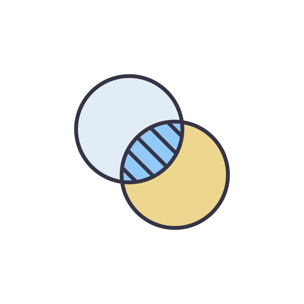 Intersection of Two Circles vector Overlap concept icon 12735121 Vector ...