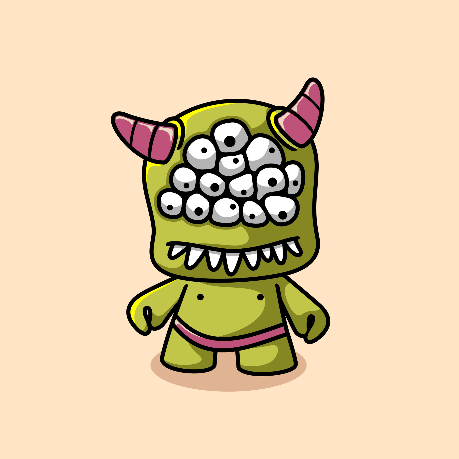 Monster with many eyes Cartoon Illustration. Premium vector. flat ... Monster with many eyes Cartoon Illustration. Premium vector. flat ...