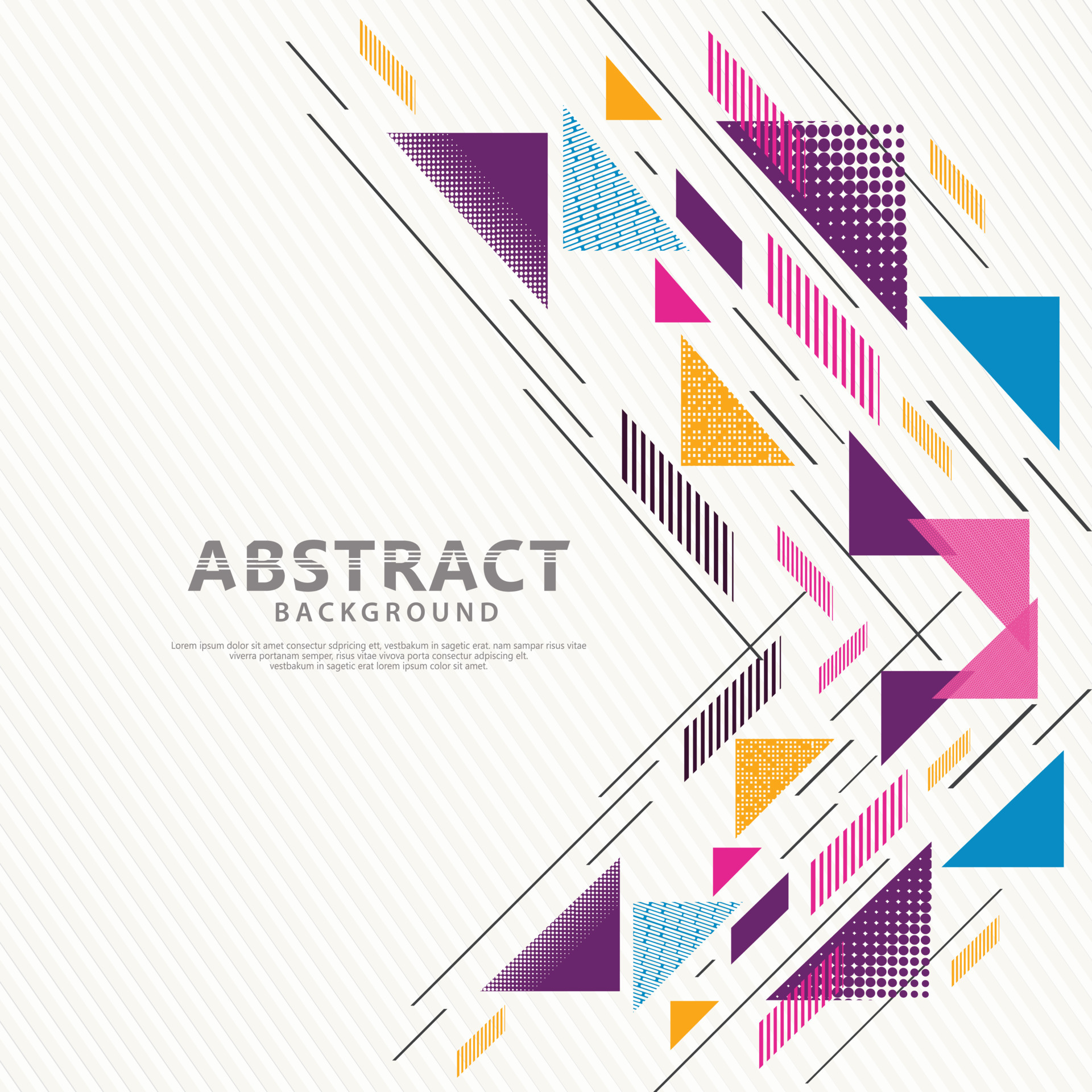 Futuristic And Dynamic Colorful Triangle Lines Composition Ornament And Texture Modern Pattern