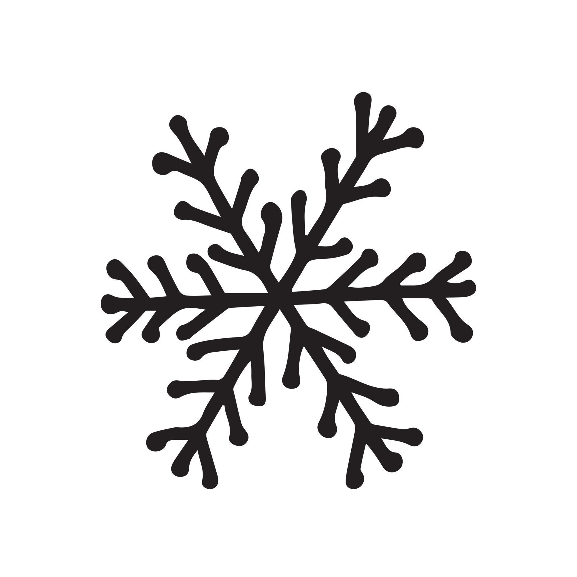 Hand drawn doodle snowflake illustration. Vector snowflake simple ...