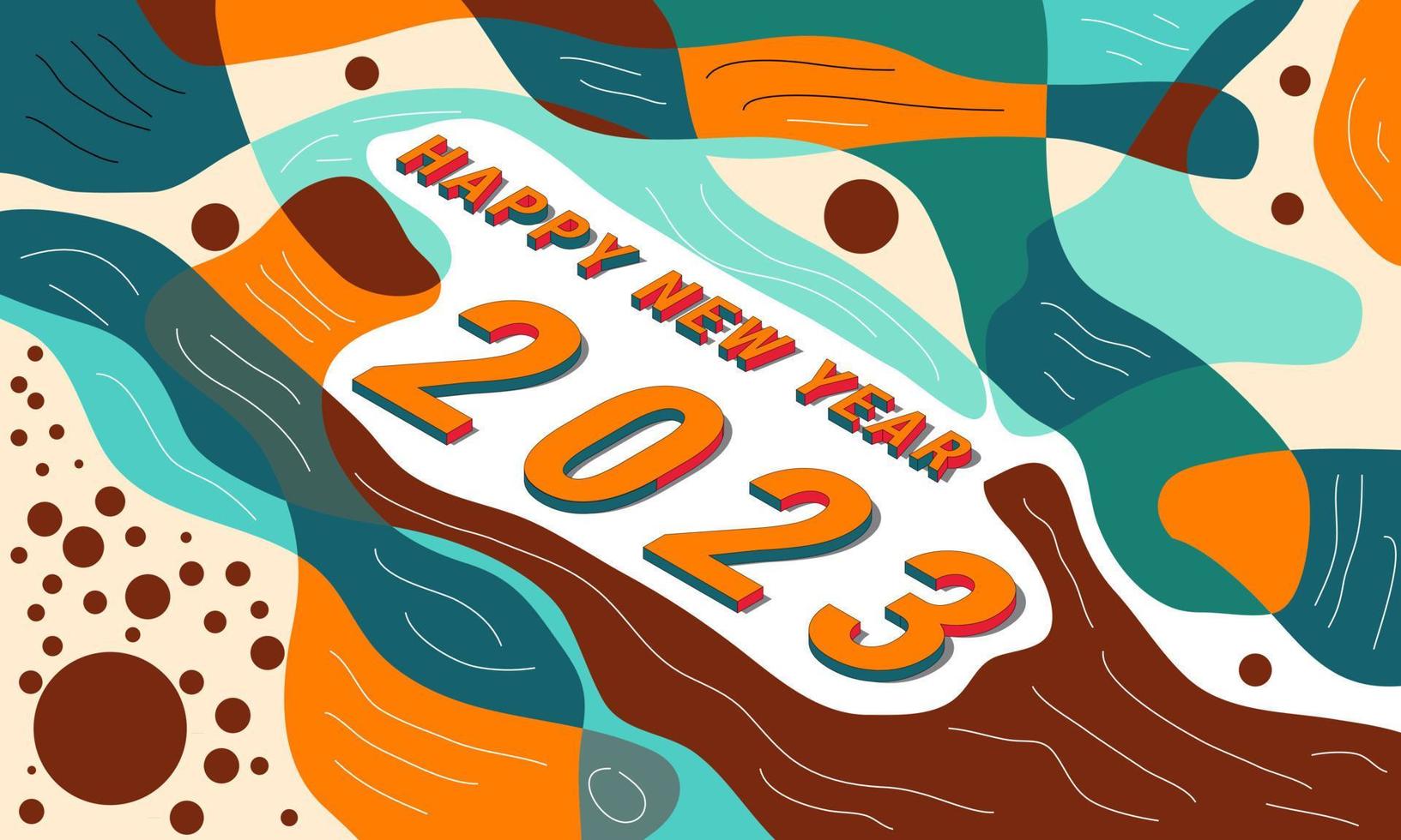 2023 A Happy New Year congrats. happy colorfull concept backdrop. Abstract isolated graphic ...