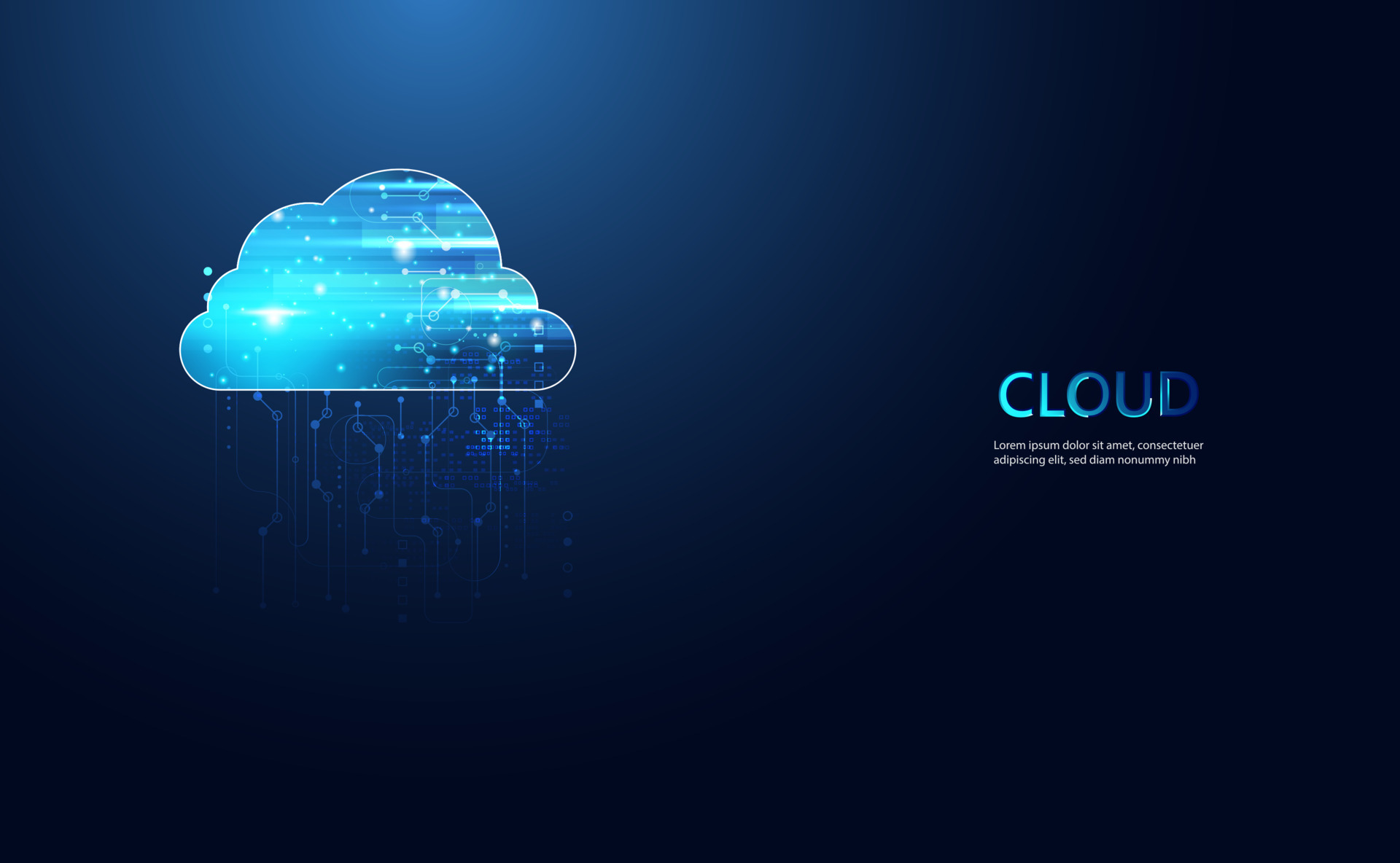 Abstract Cloud Technology With Big Data And Information Concept Connection By Collecting Data In