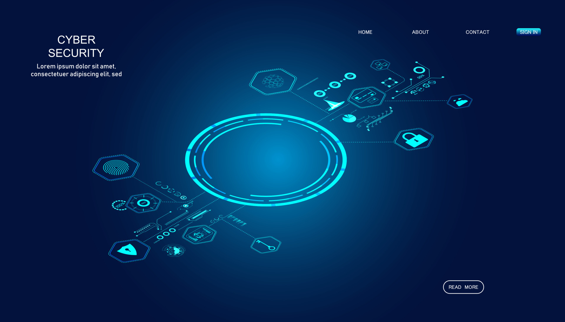 Abstract Technology Cyber Security Privacy Information Network Concept