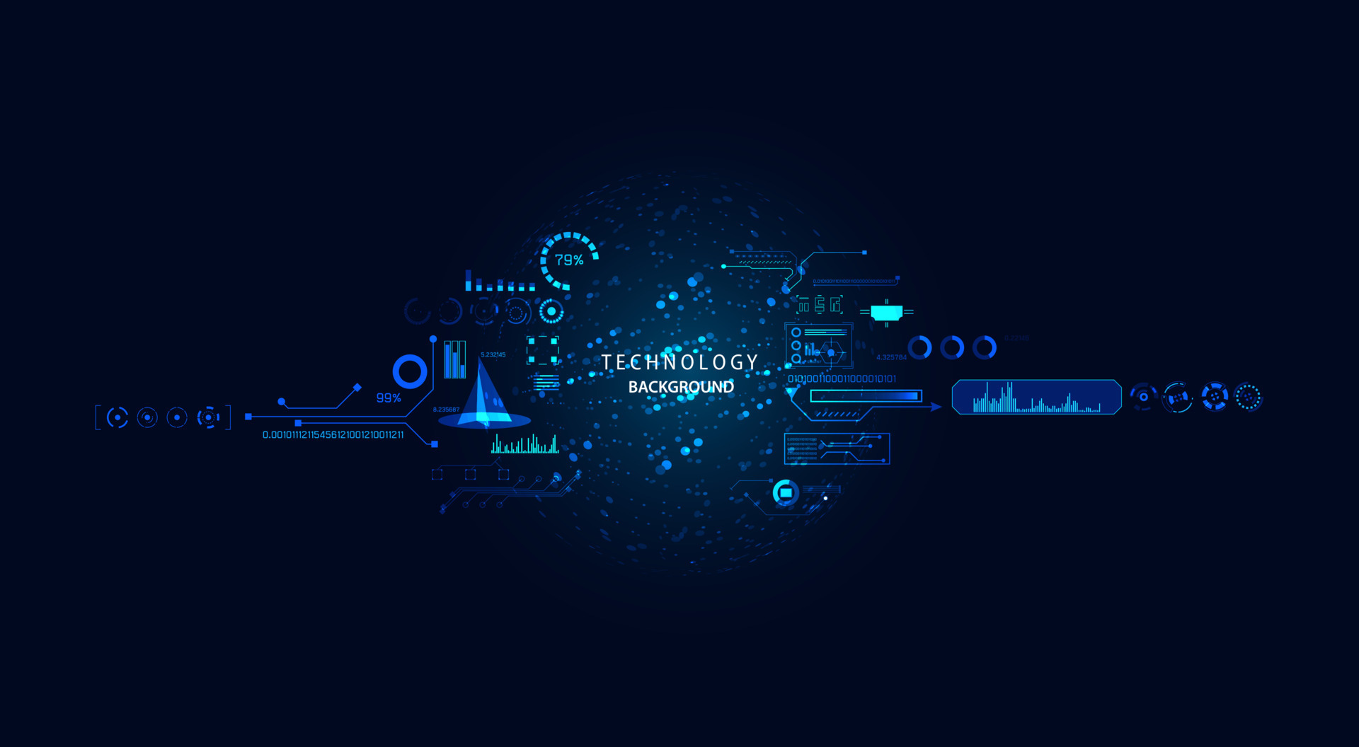 Abstract Hud Interface Technology Modern Futuristic Computer System Or Circuit Concept