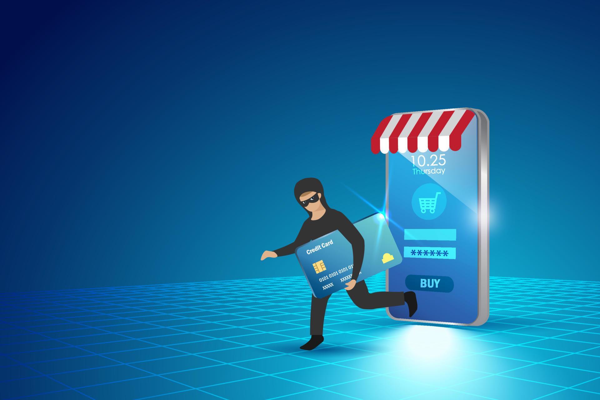 Hacking, phishing scam, cyber crime attack. Hacker online steal credit ...