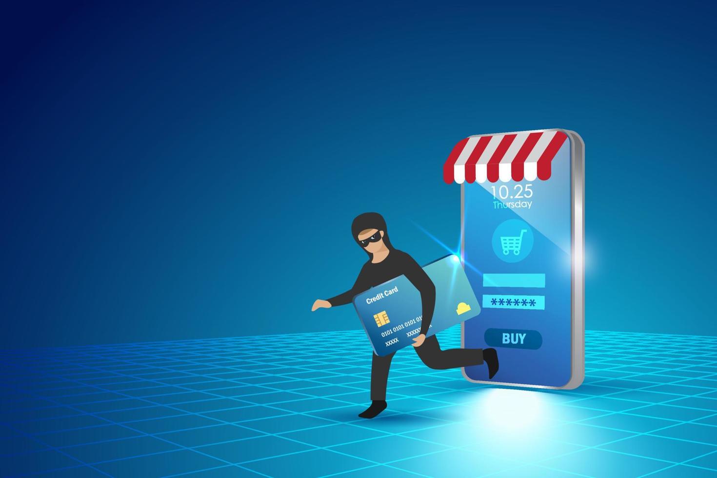 Hacking, phishing scam, cyber crime attack. Hacker online steal credit ...