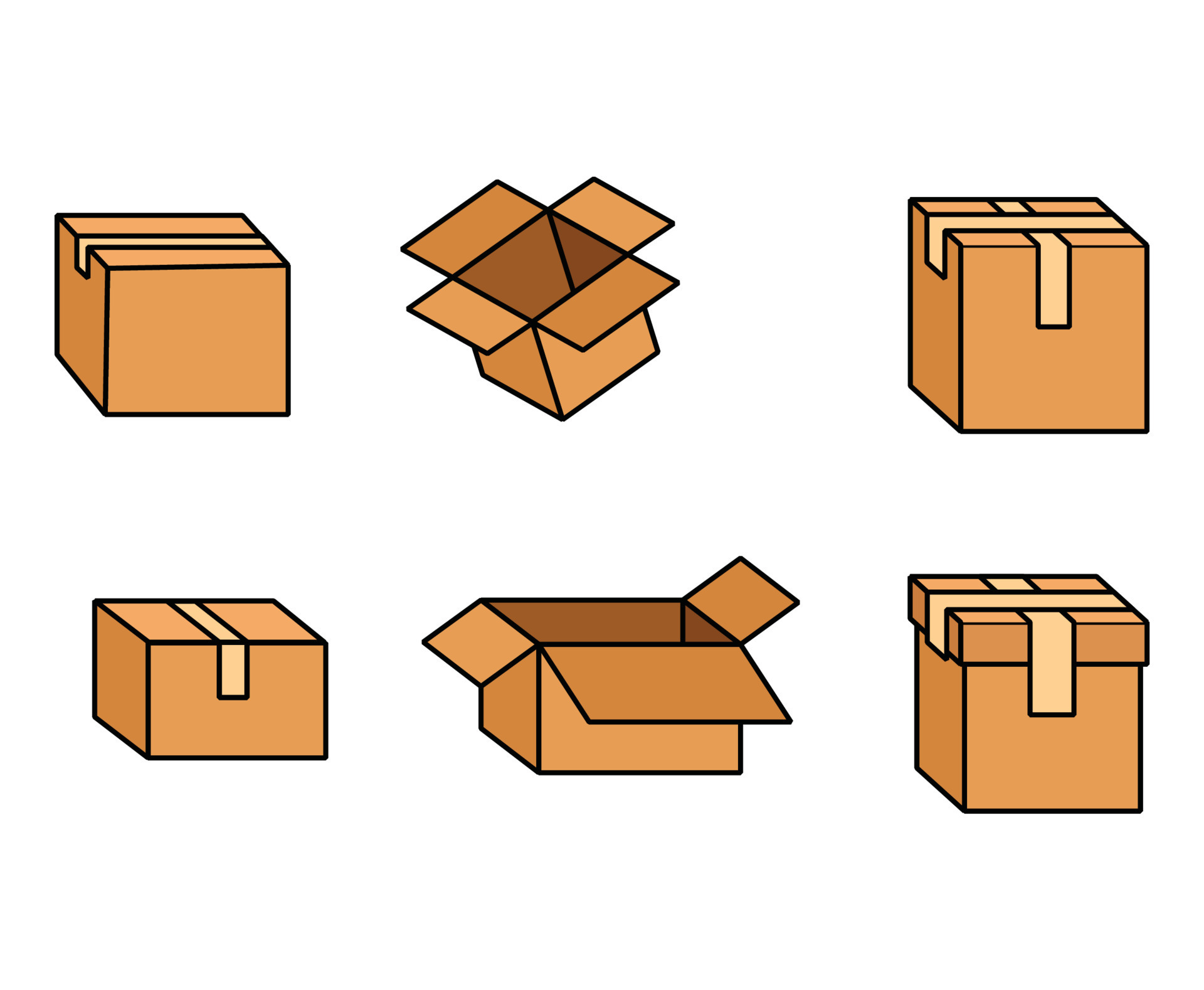 Set of Box Vector 12744398 Vector Art at Vecteezy