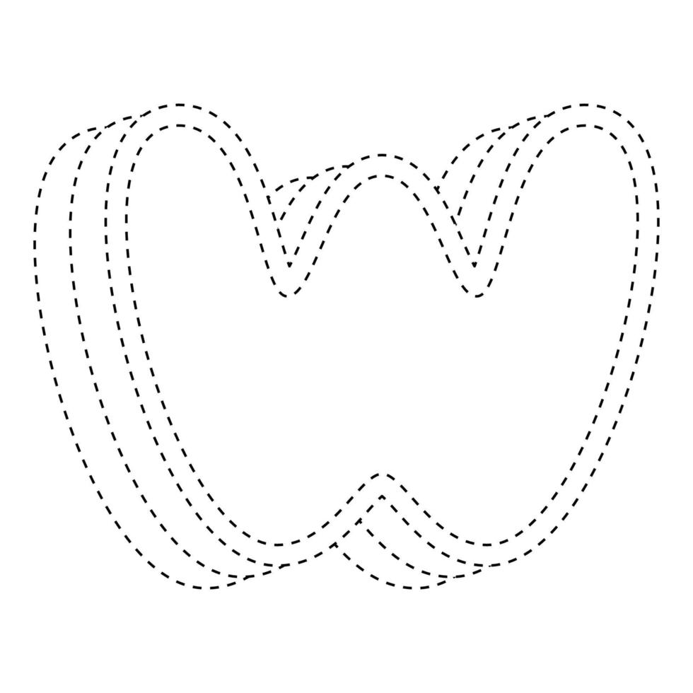 Letter W tracing worksheet for kids 12746844 Vector Art at Vecteezy