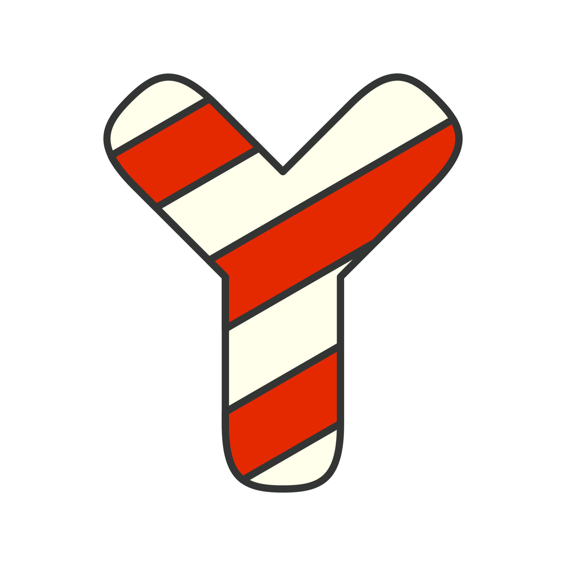 Letter Y Candy Cane Vector Illustration 12748142 Vector Art At Vecteezy