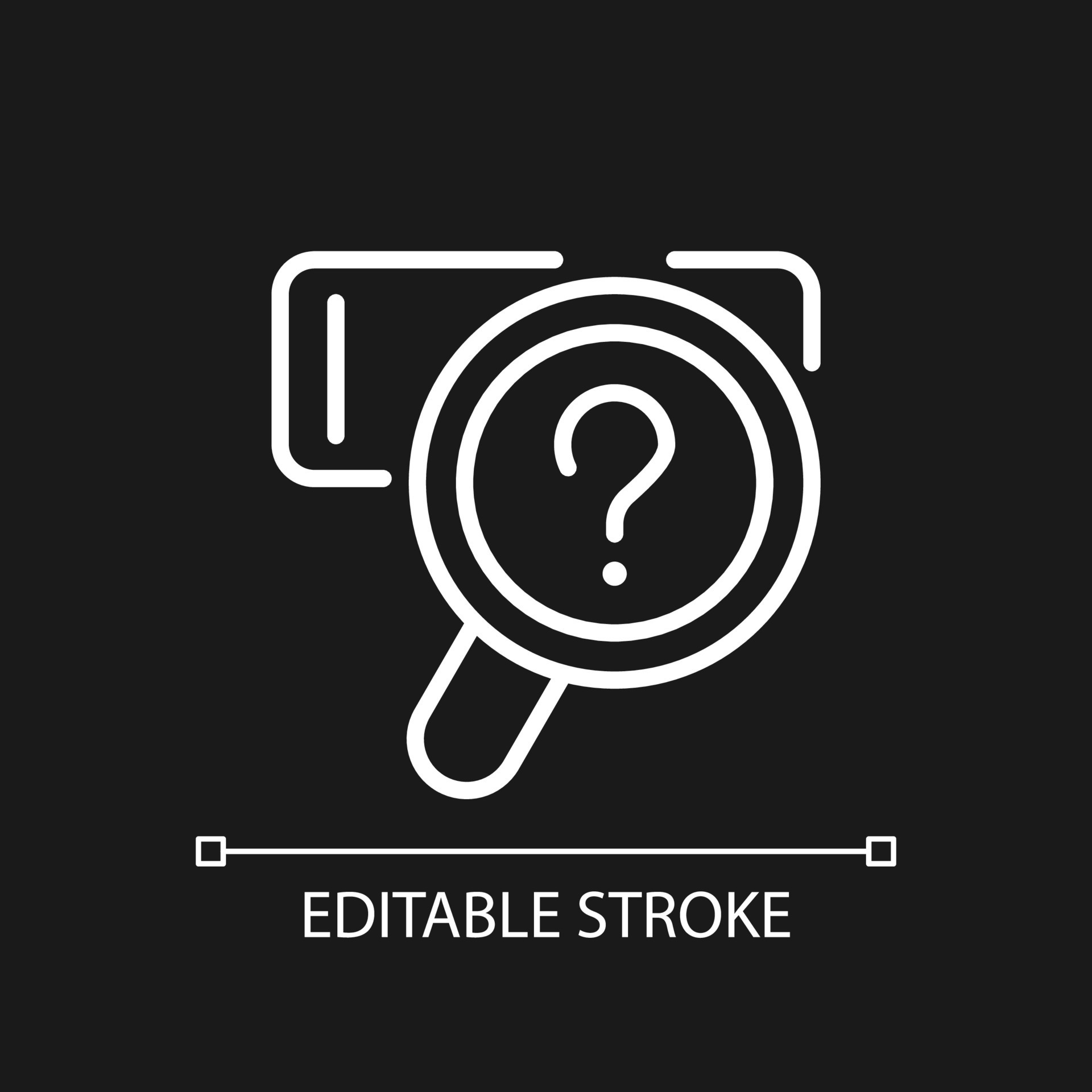 Search platform pixel perfect white linear icon for dark theme. Showing ...