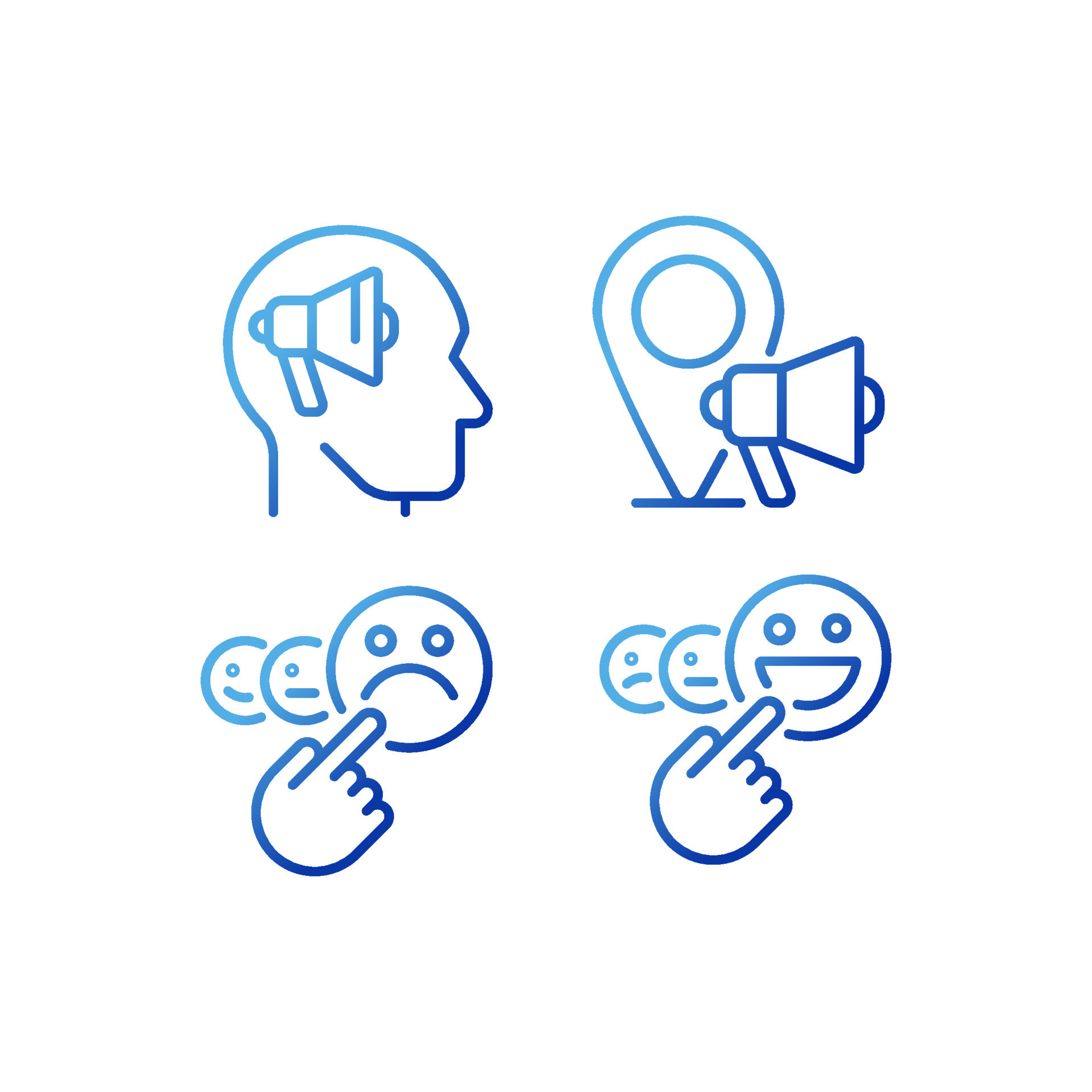 Promotion And Feedback Pixel Perfect Gradient Linear Vector Icons Set