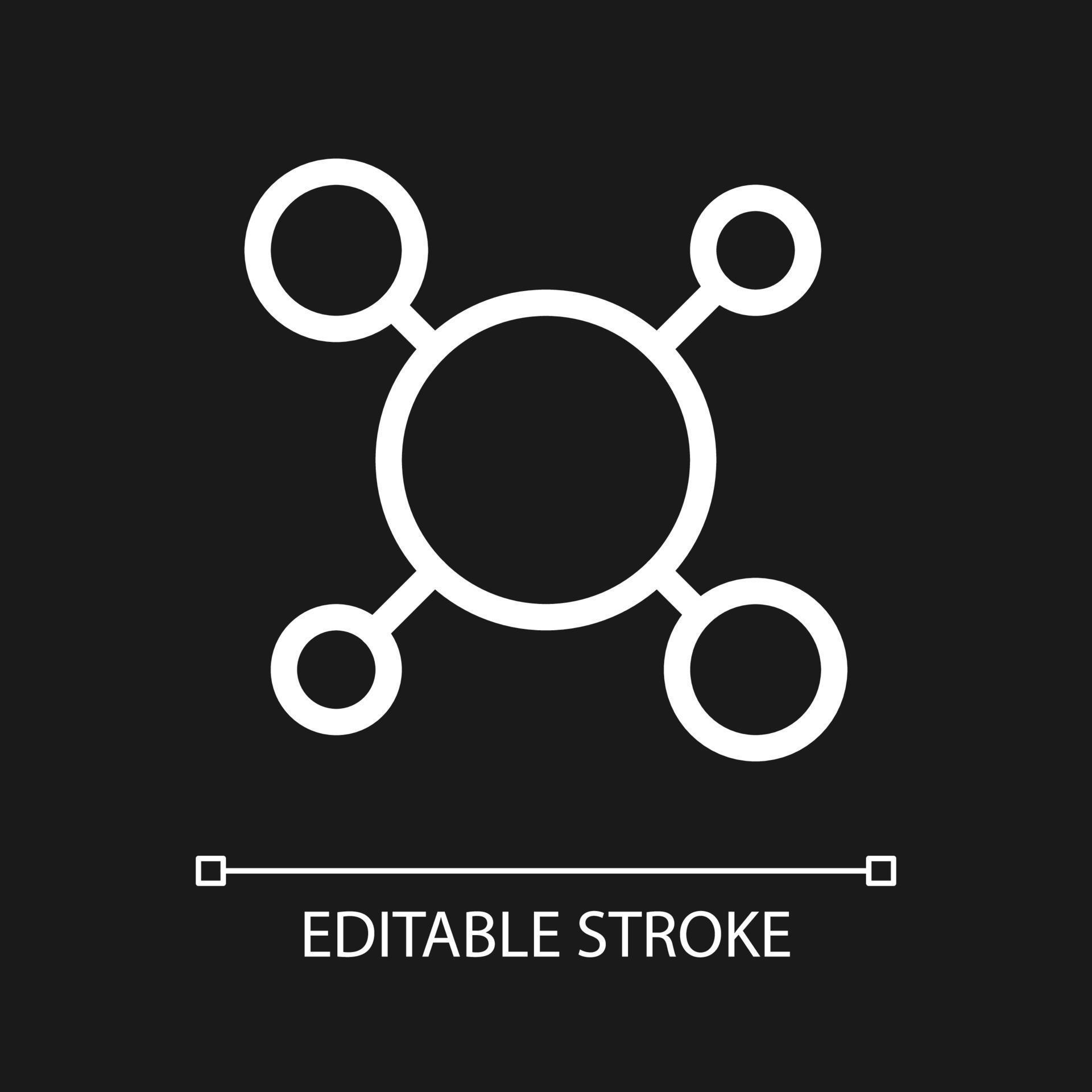 Structure Of Molecules Pixel Perfect White Linear Ui Icon For Dark Theme Molecular Compounds