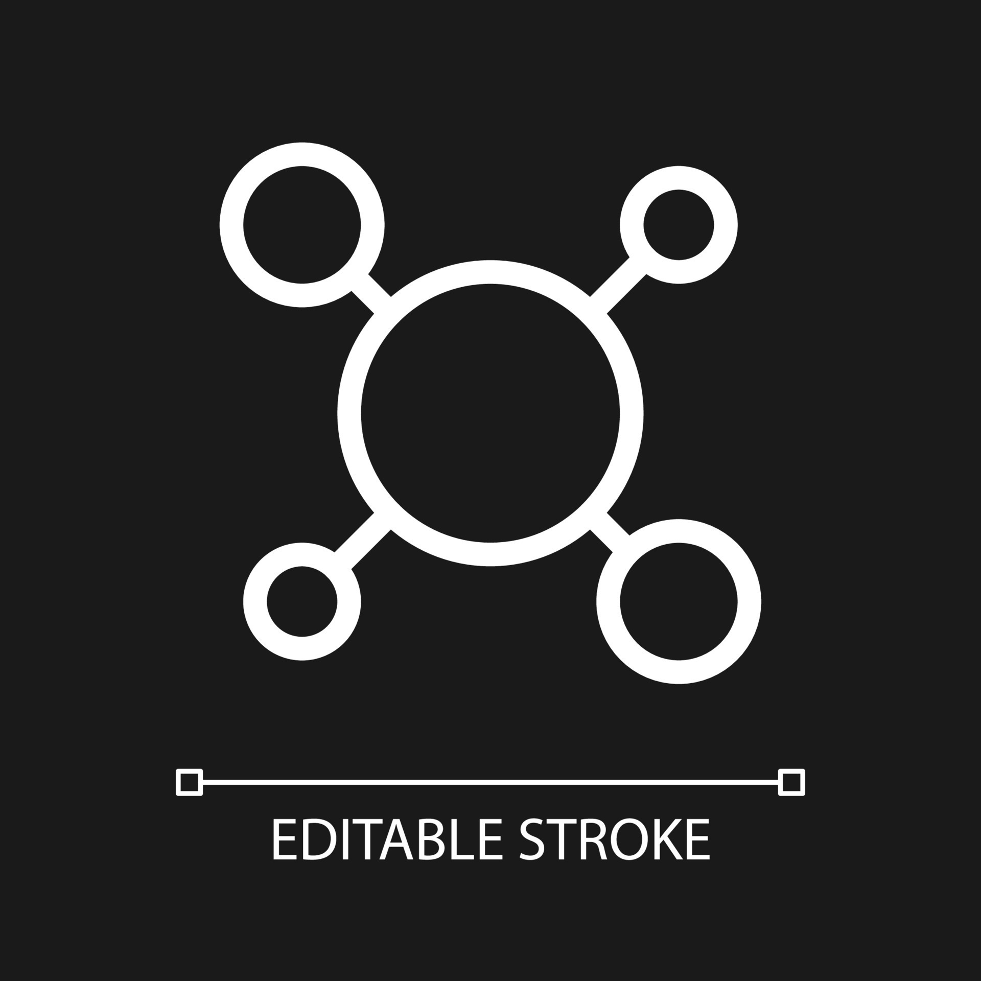 Structure Of Molecules Pixel Perfect White Linear Ui Icon For Dark Theme Molecular Compounds
