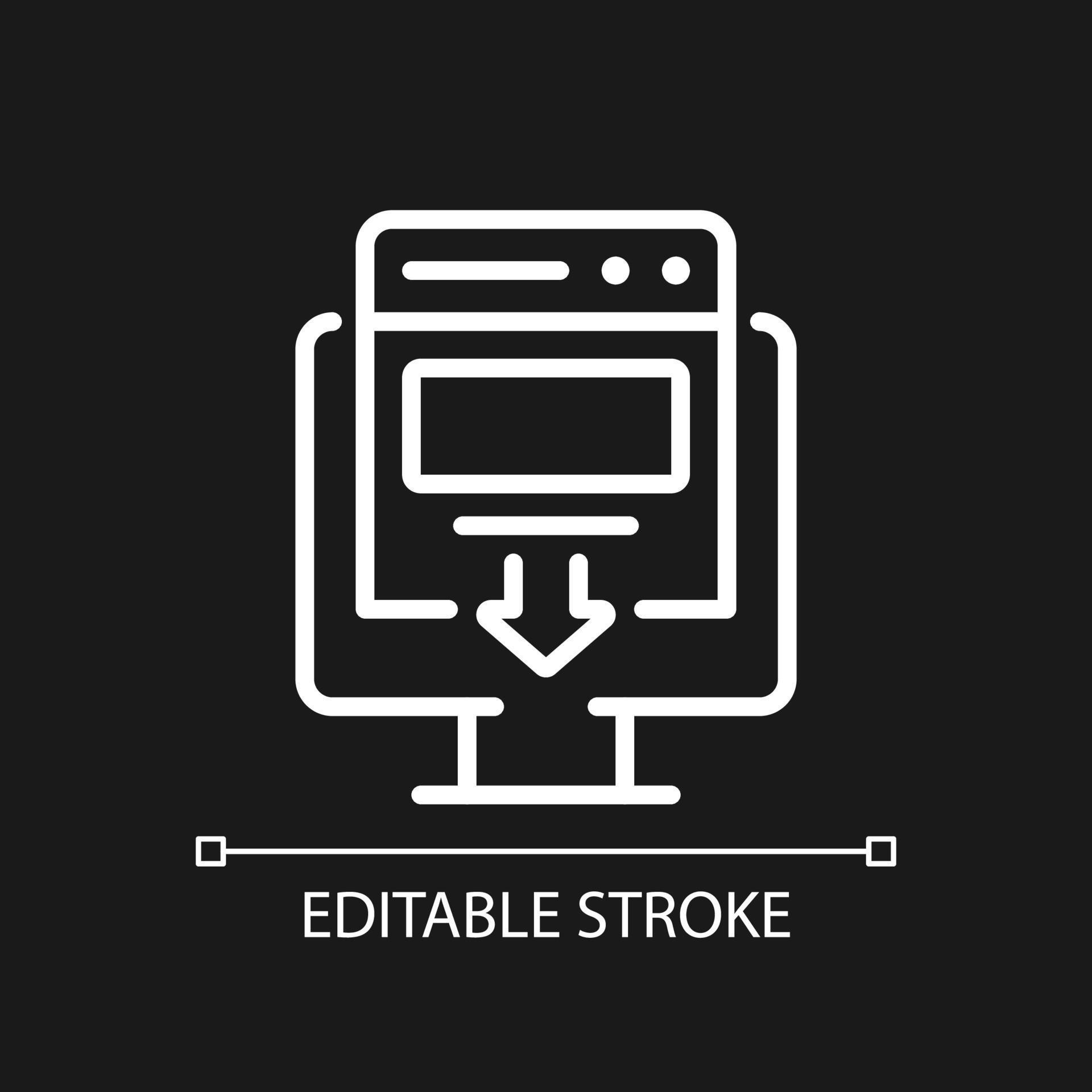 Landing Page Pixel Perfect White Linear Icon For Dark Theme Advertising Campaign Digital