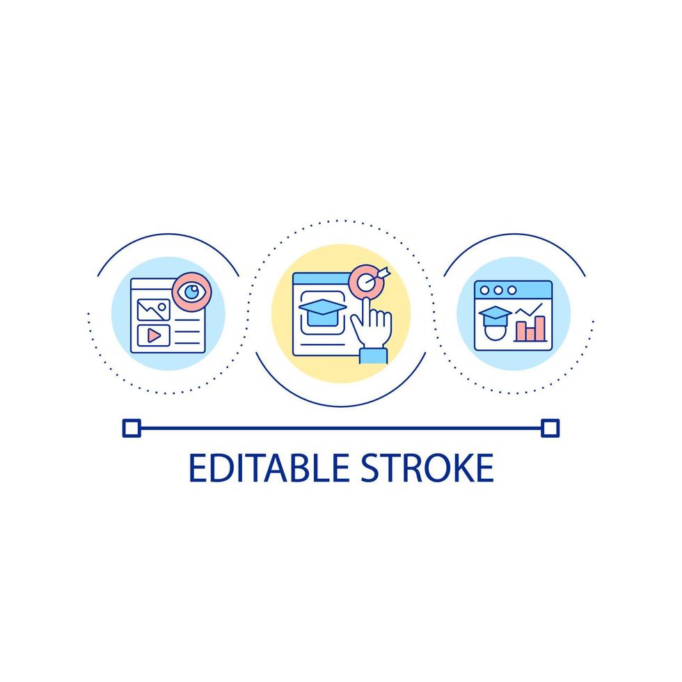 Measuring online student effectiveness loop concept icon. Performance ... Measuring online student effectiveness loop concept icon. Performance ...
