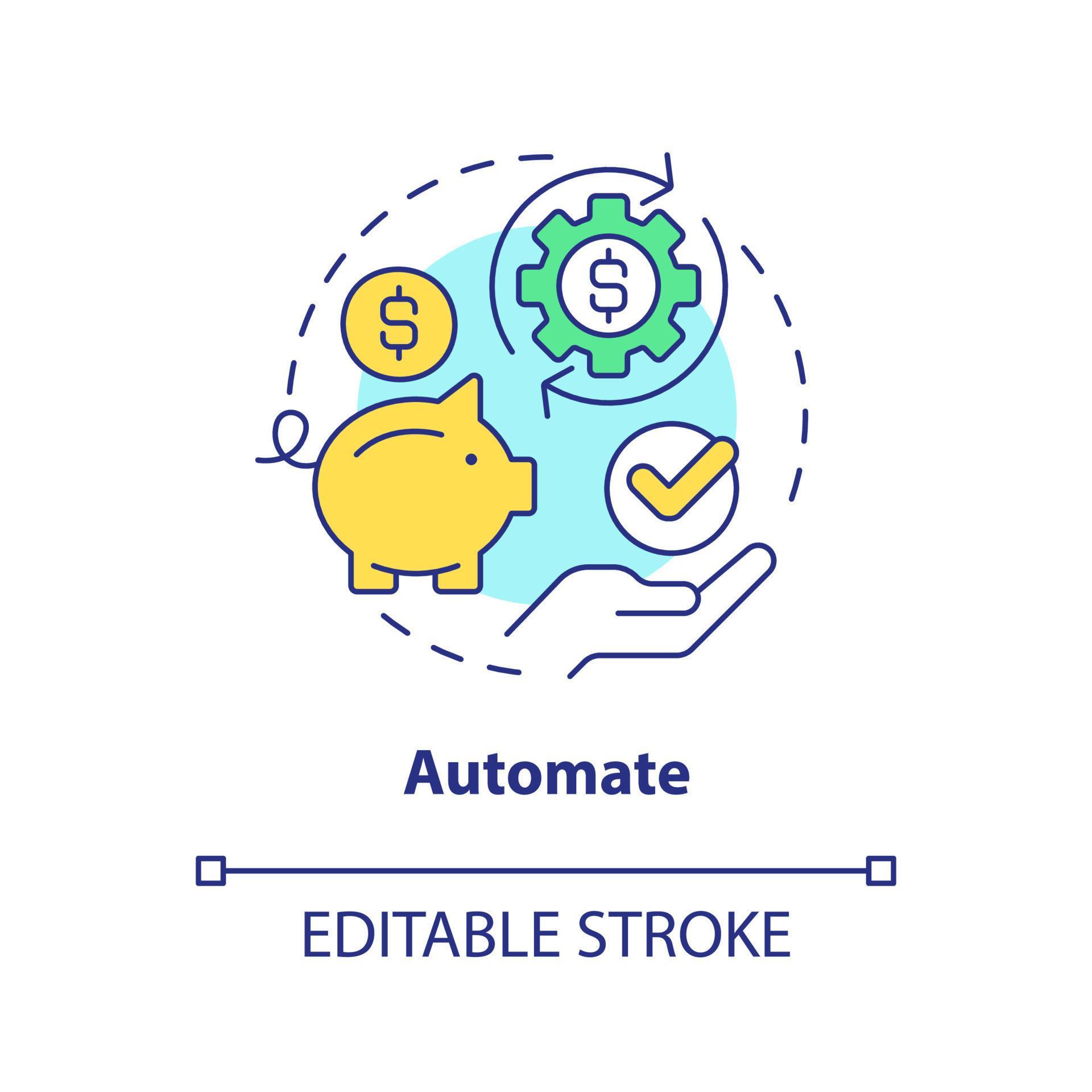 Automate Concept Icon Bank Service Option Saving For Education Tip Abstract Idea Thin Line