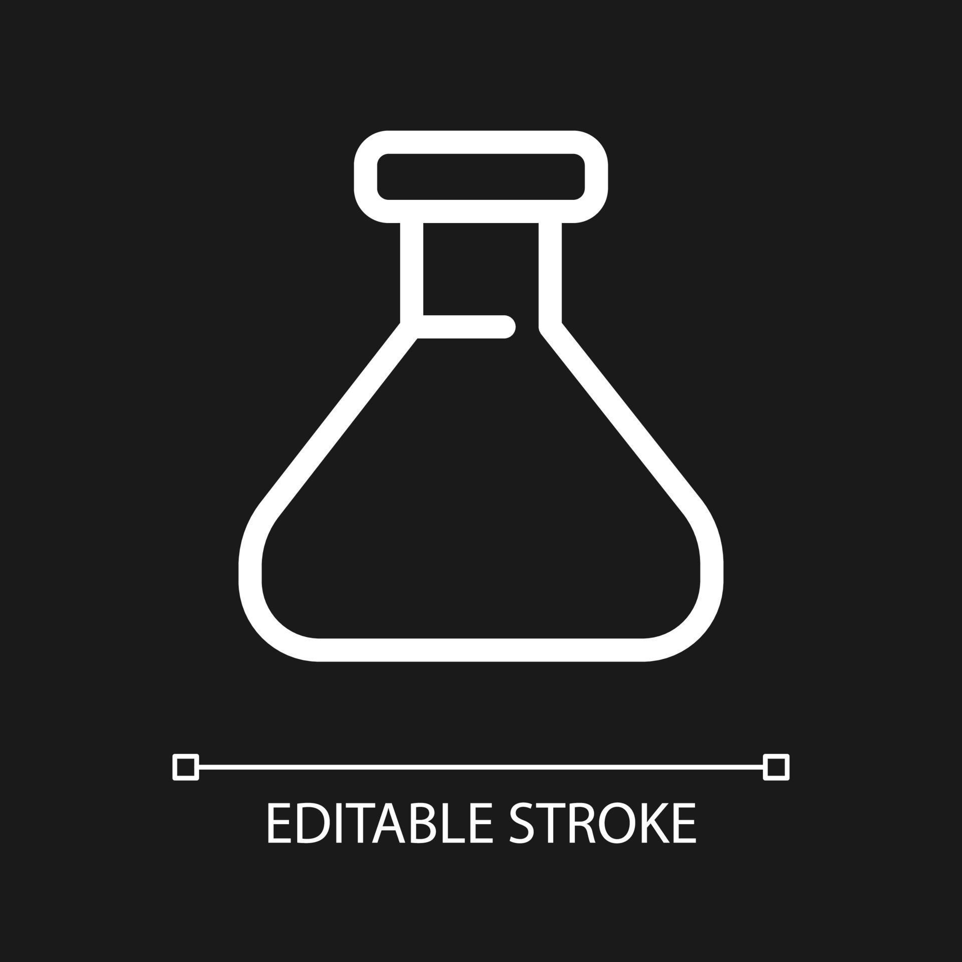 Erlenmeyer flask pixel perfect white linear ui icon for dark theme ...