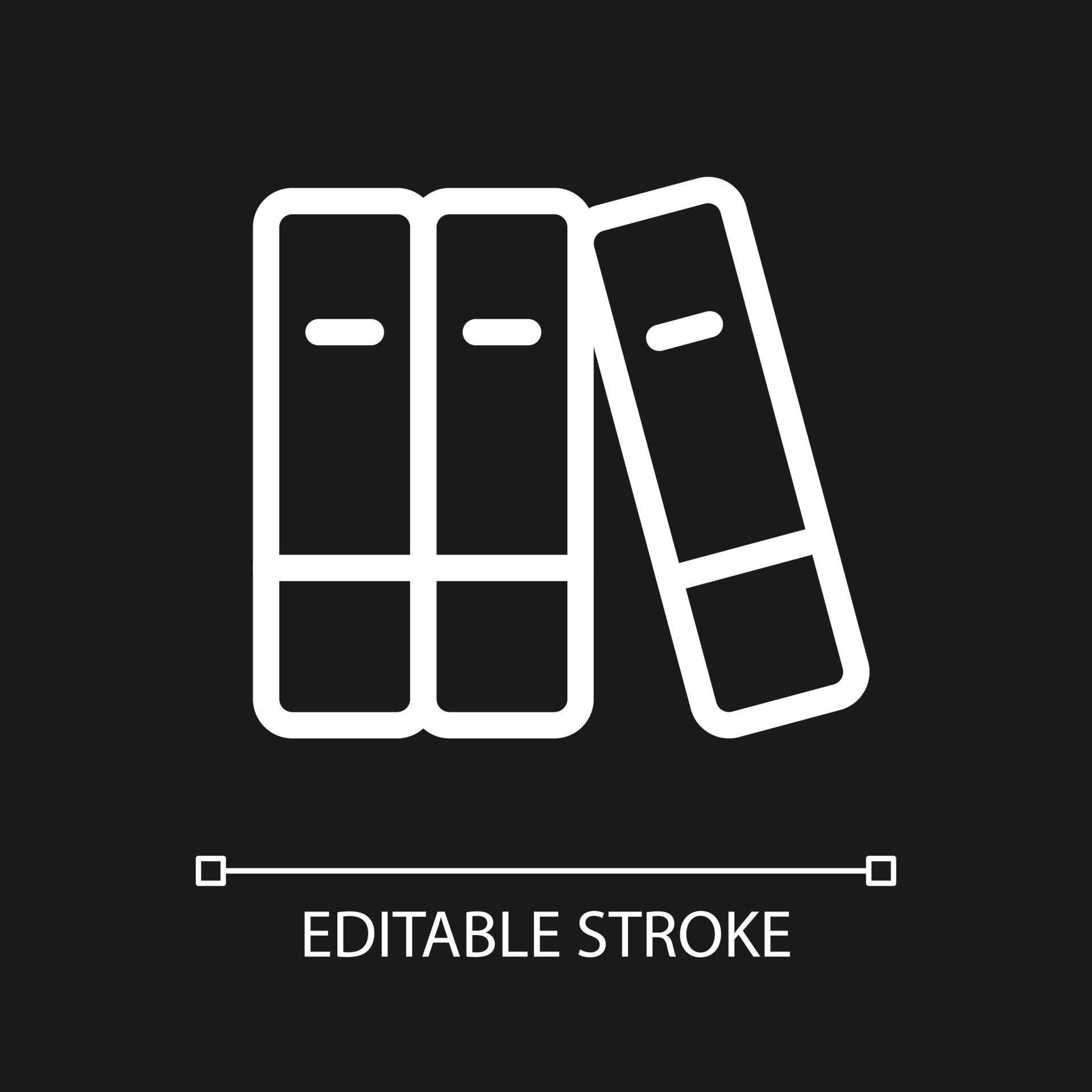 Messy bookshelf pixel perfect white linear ui icon for dark theme. Disorganized shelf. Vector ...