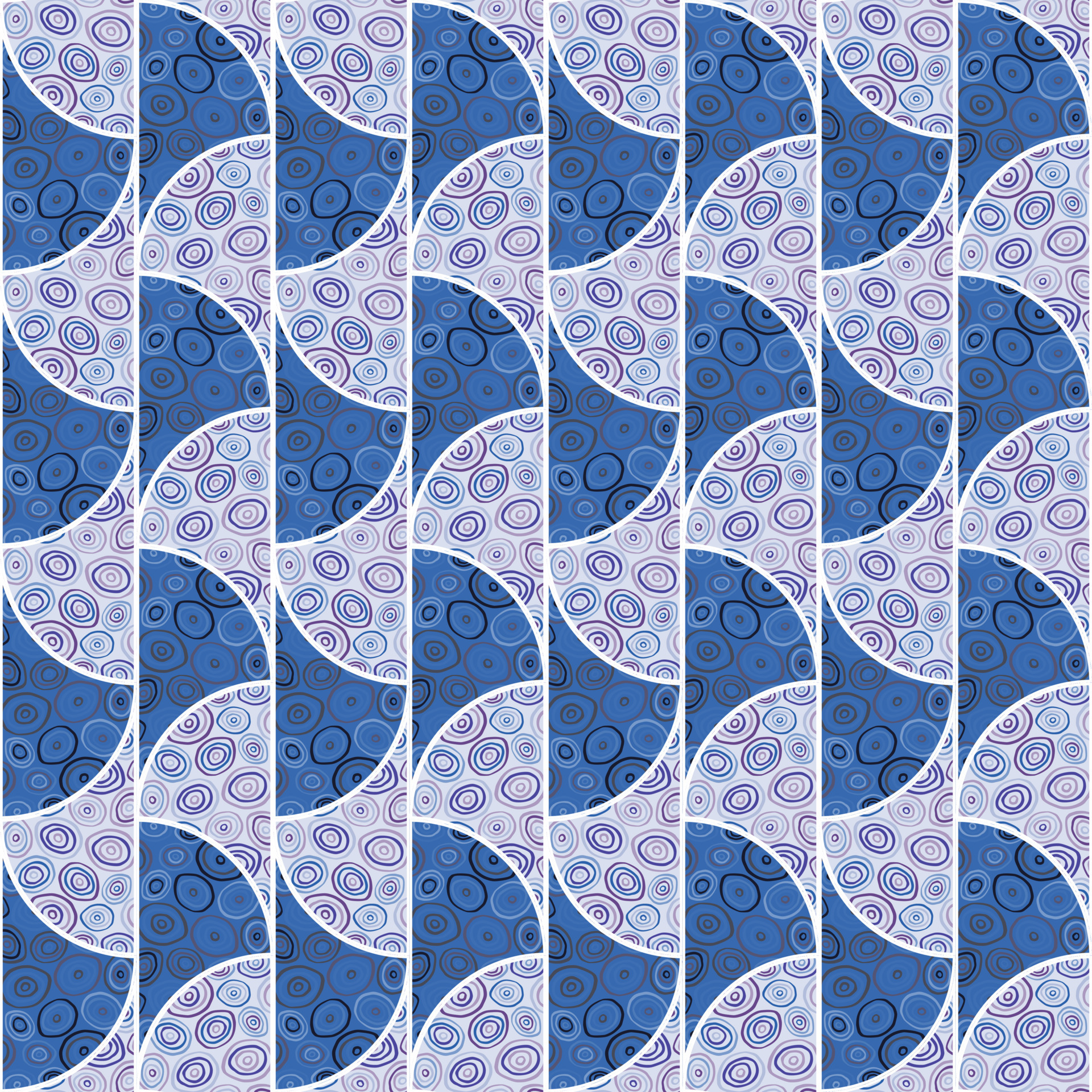 Circle shapes seamless pattern in doodle style. Decorative kaleidoscope ...