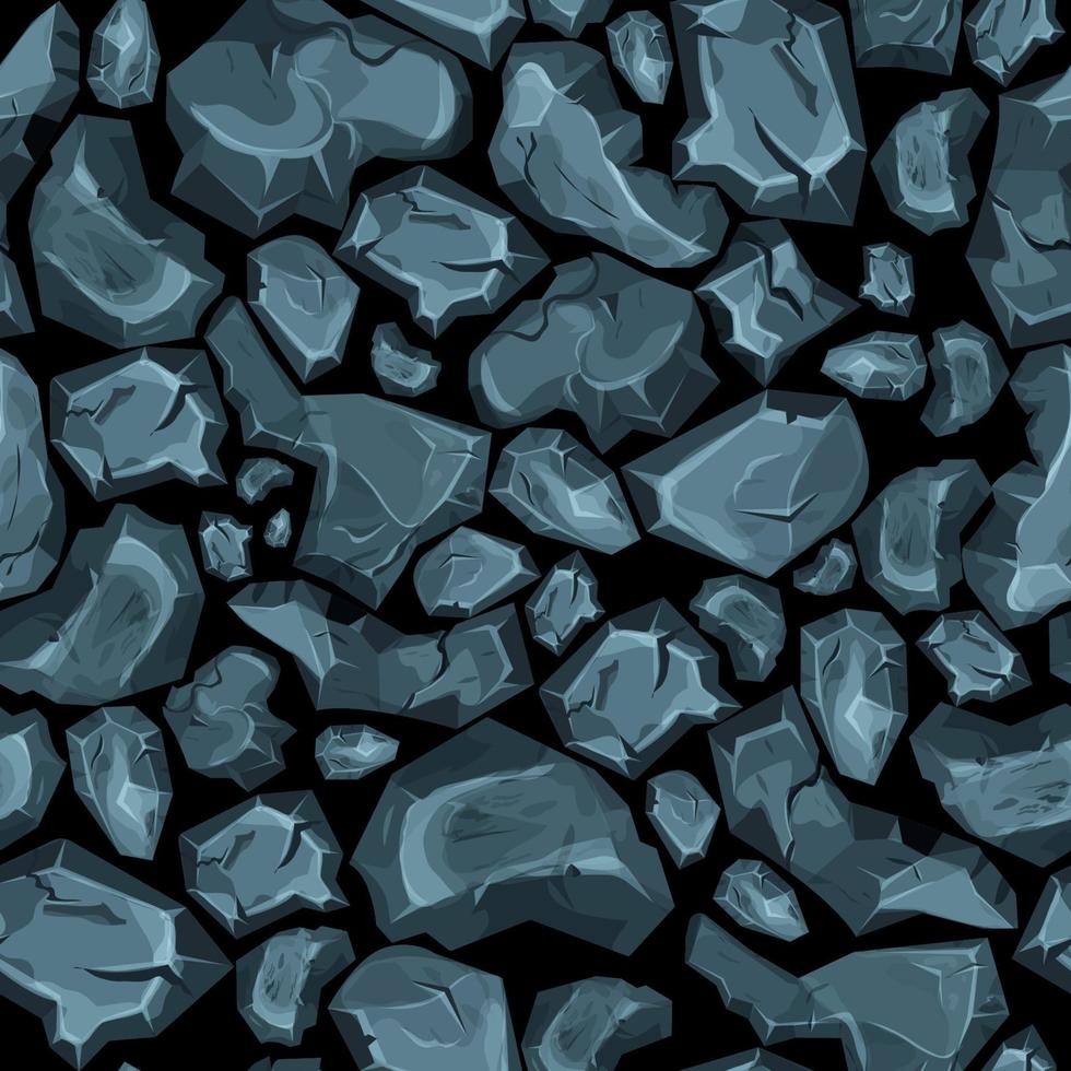 Stone Wall From Bricks Rock Game Background In Cartoon Style Seamless Textured Surface Ui