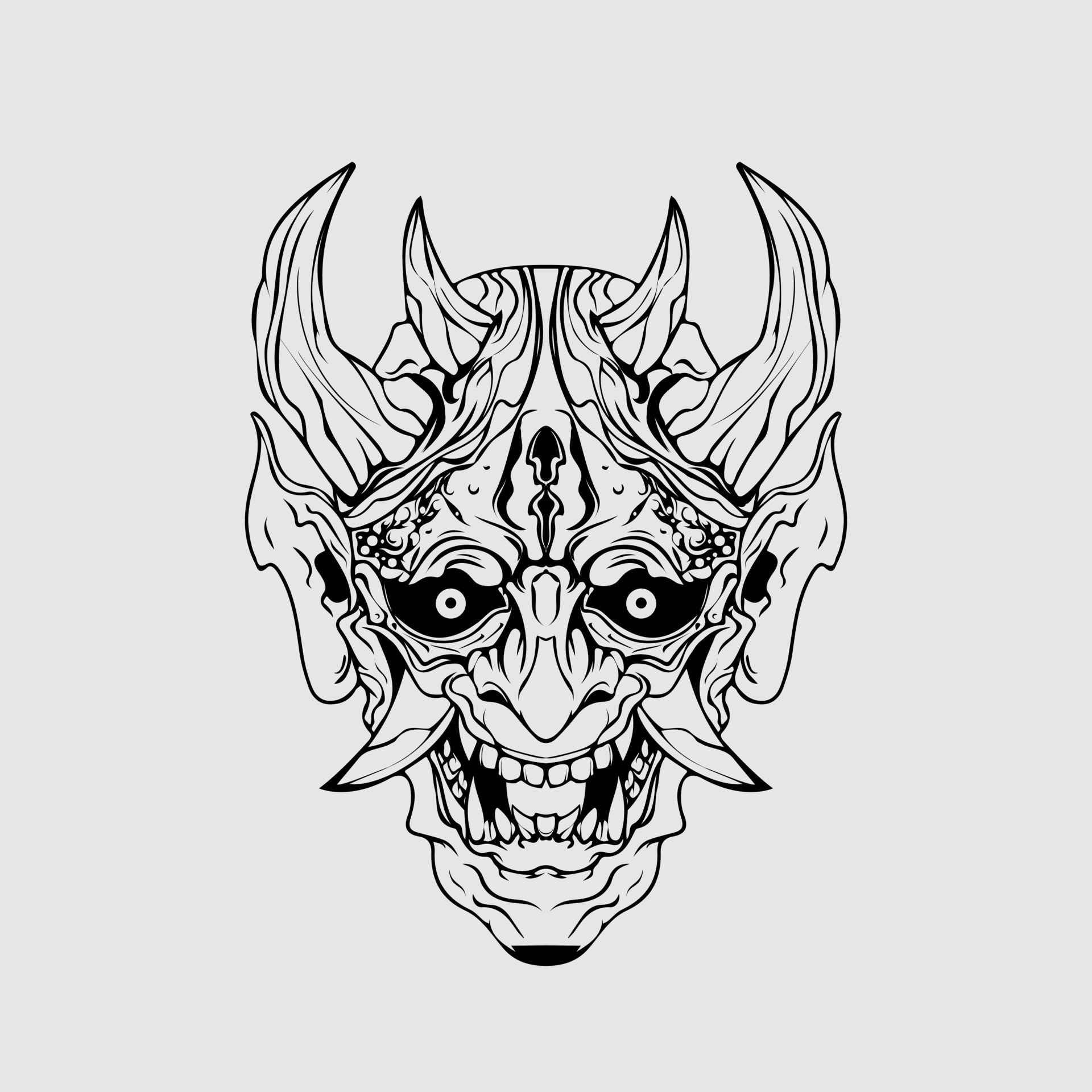 máscara de demonio de la cultura japonesa o máscara oni con estilo de ... máscara de demonio de la cultura japonesa o máscara oni con estilo de ...