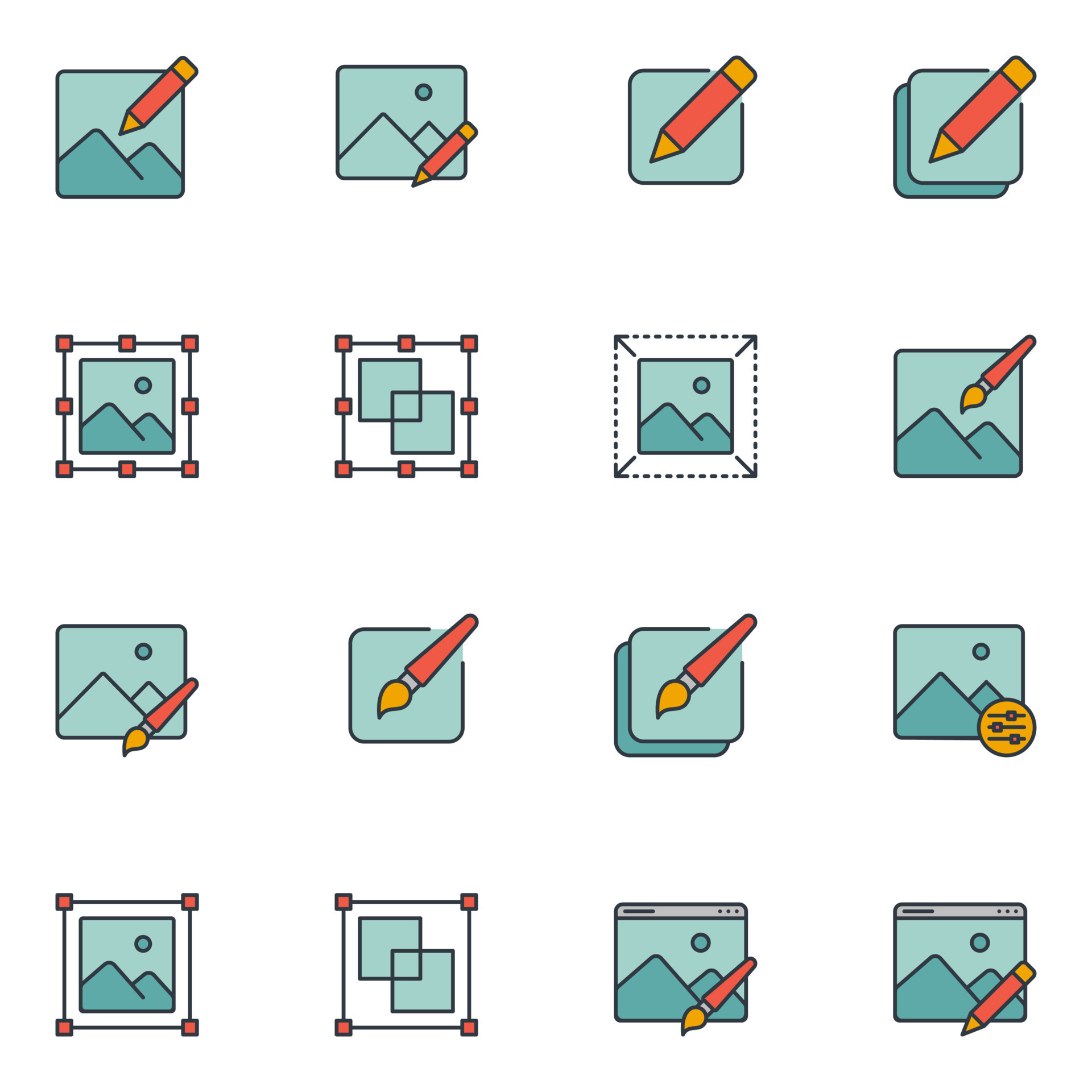 Photo Editing Filled Line Icon Set 12752123 Vector Art at Vecteezy