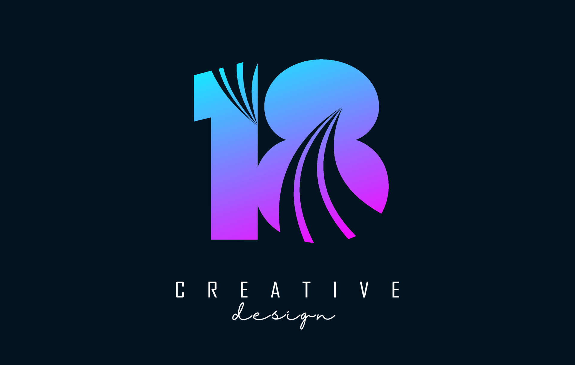 Colorful Creative Number 18 1 8 Logo With Leading Lines And Road colorful-creative-number-18-1-8-logo-with-leading-lines-and-road