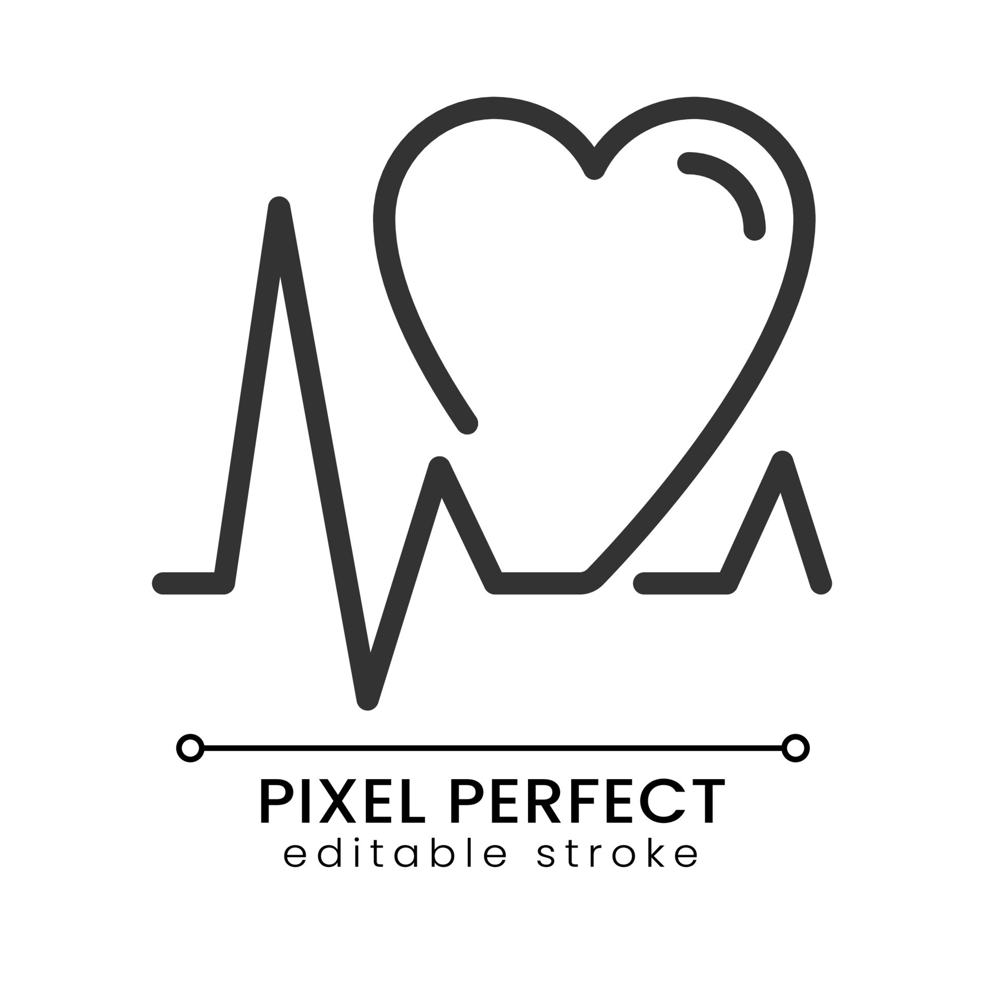 Icono Lineal Perfecto De Píxeles De Cardiología Examen Del Sistema