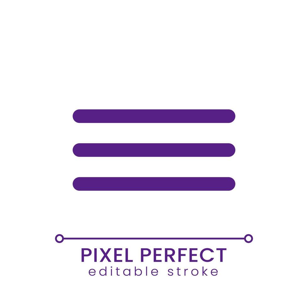 Hamburger Menu Button Pixel Perfect Rgb Color Ui Icon Webpage Structure Simple Filled Line