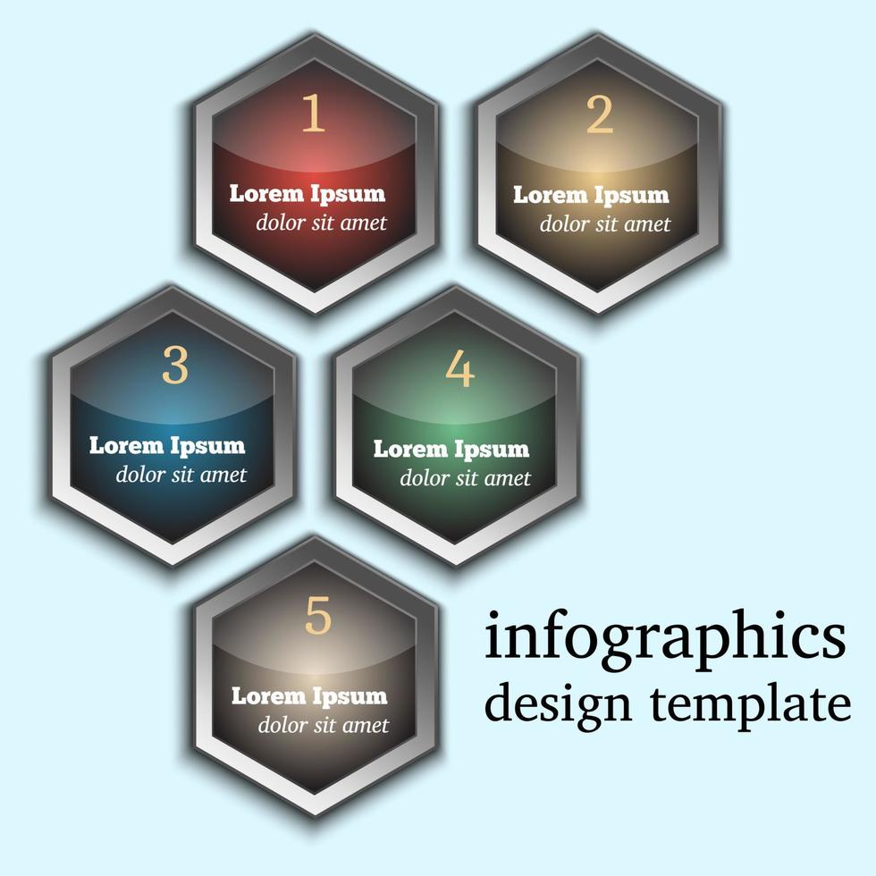 Modern vector infographic template with hexagons and numbers. Business ... Modern vector infographic template with hexagons and numbers. Business ...